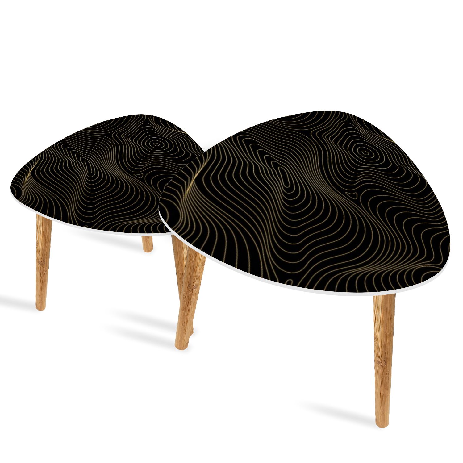 Triangle End Tables Set of 2 golden texture gold lines seamless pattern ...