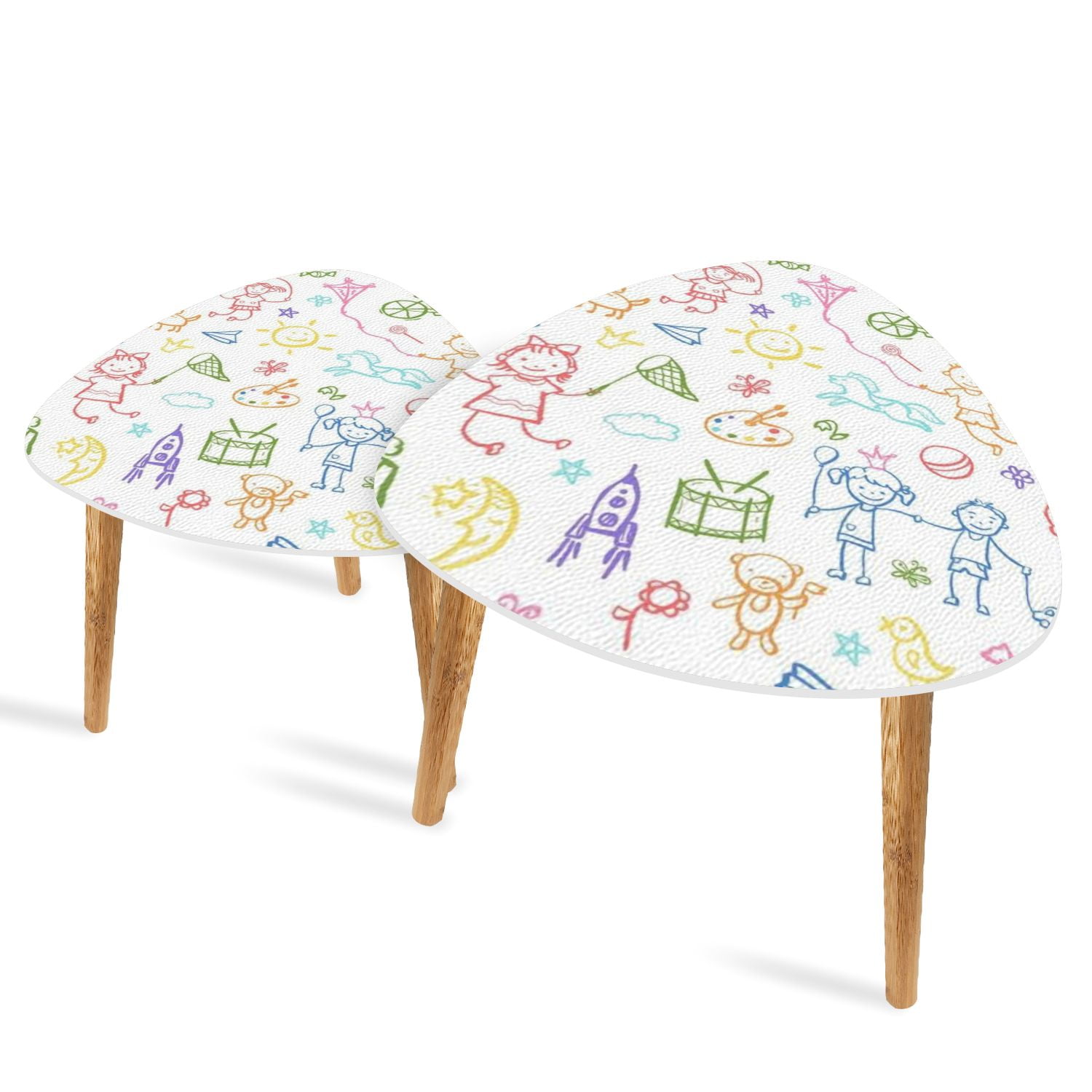 Triangle End Tables Set of 2 by hand doodle style seamless pattern ...