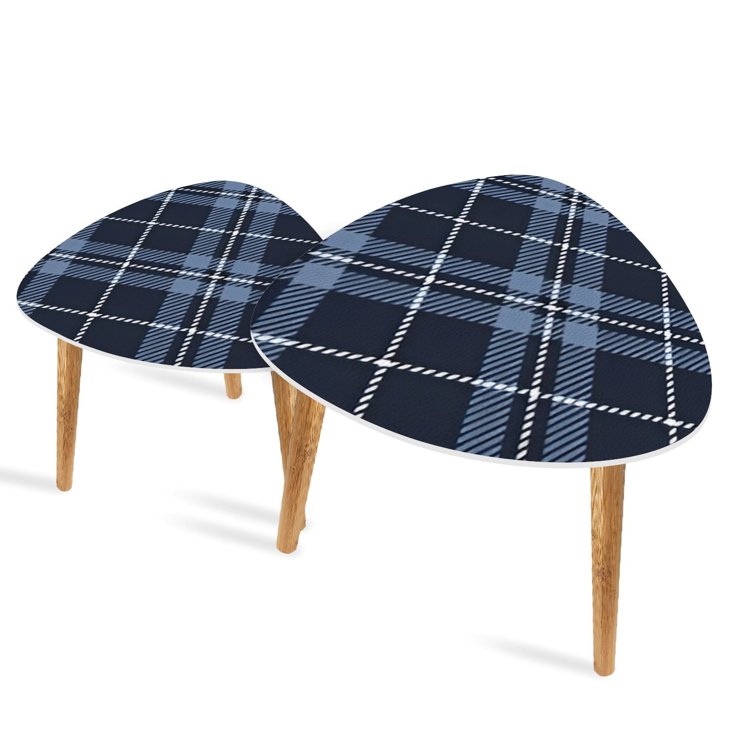Triangle End Tables Set of 2 modern tartan plaid Scottish seamless ...