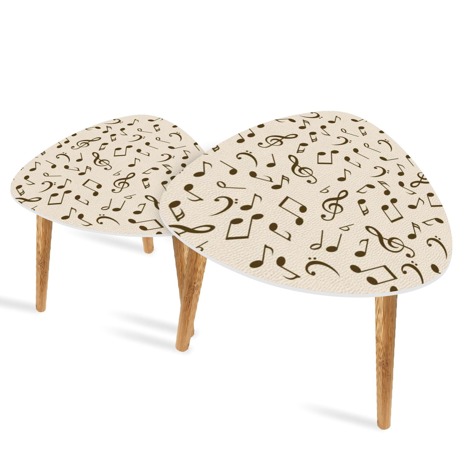 Triangle End Tables Set of 2 note pattern music notes Music notes clefs ...