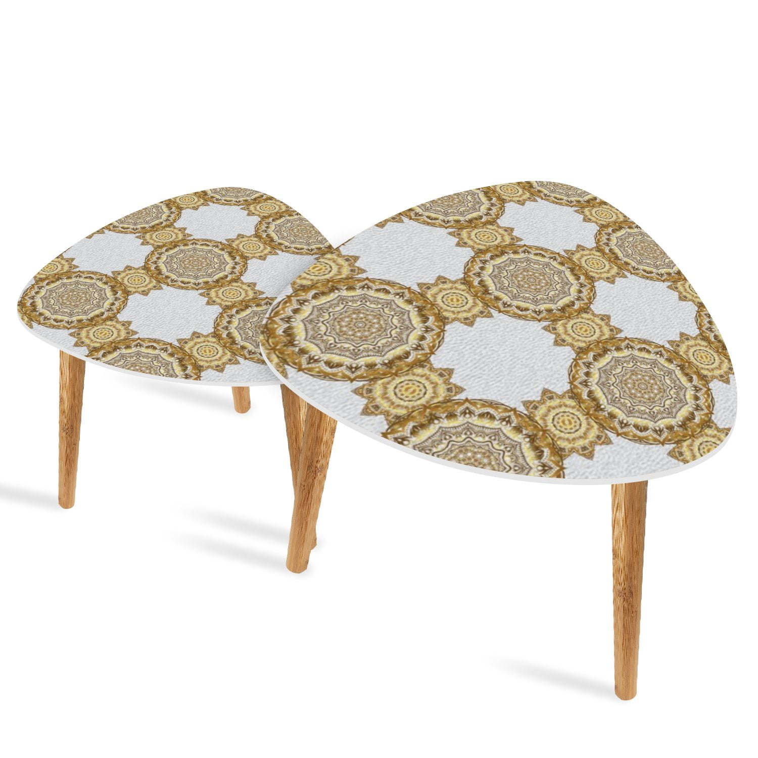 Triangle End Tables Set of 2 old moroccan arabian turkish ornaments ...