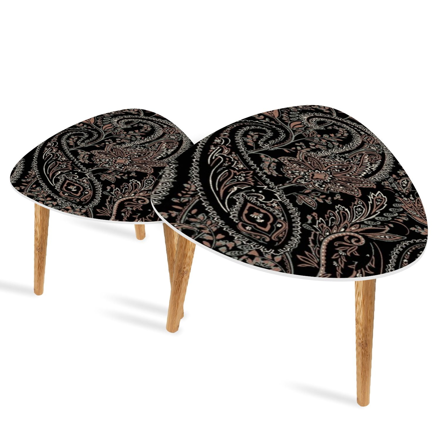 Triangle End Tables Set of 2 pasley textile pattern texture pasley ...