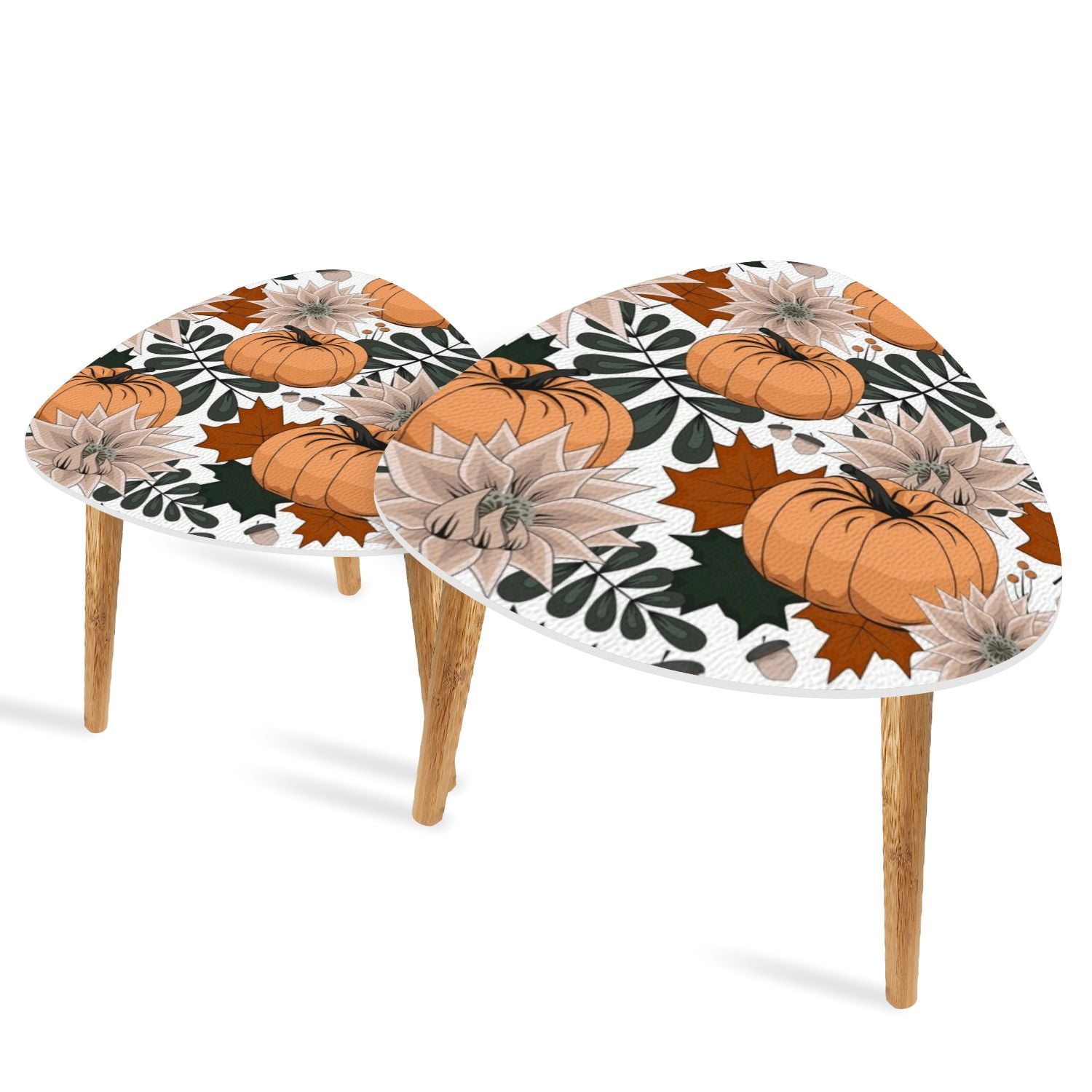 Triangle End Tables Set of 2 seamless autumn pattern autumn brown red ...
