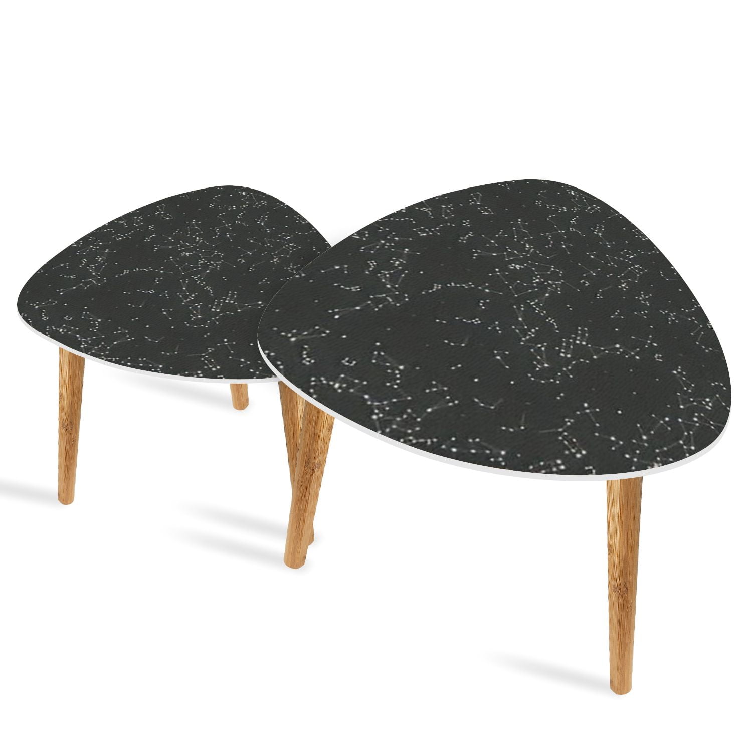 Triangle End Tables Set of 2 seamless lot stars black cosmic Space ...