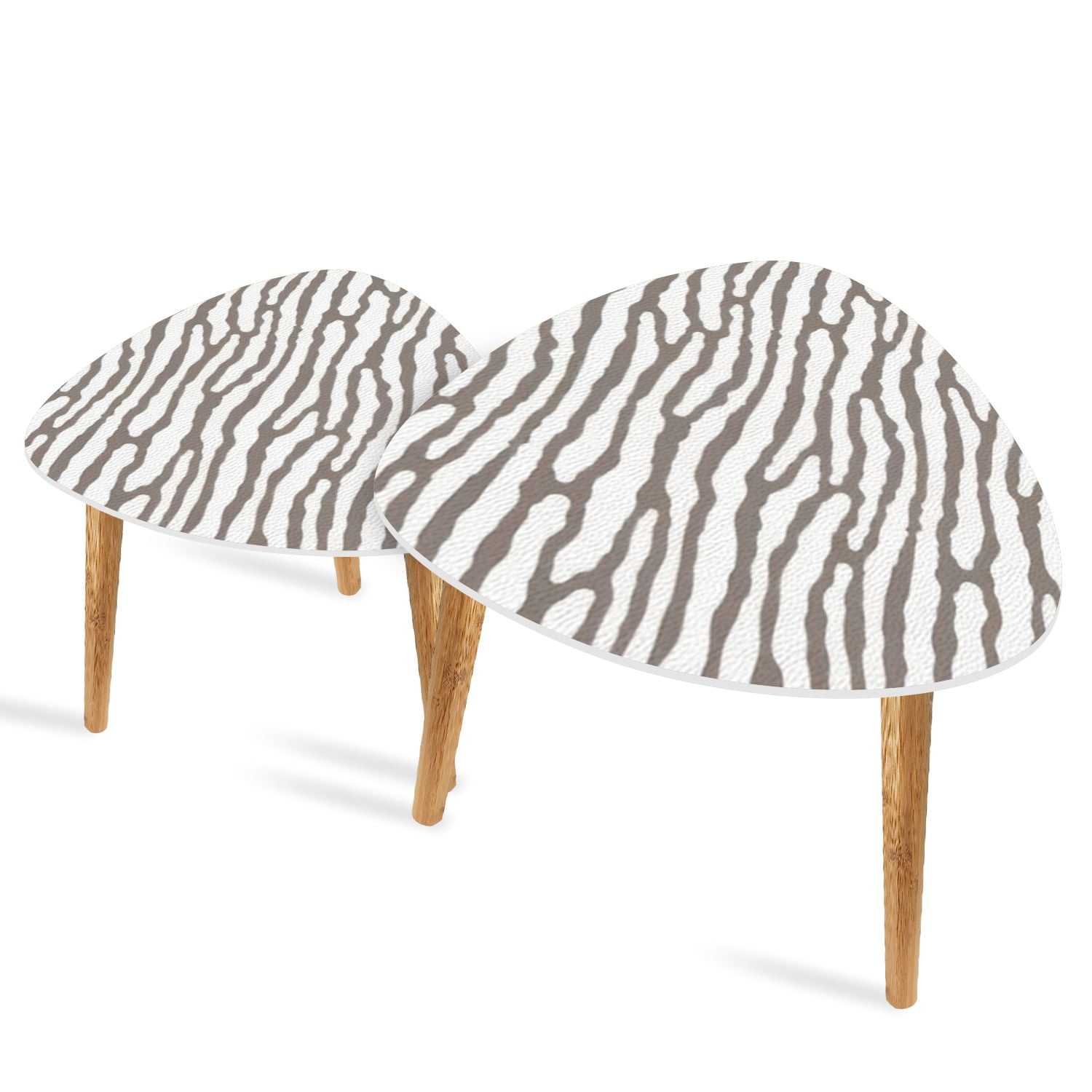 Triangle End Tables Set of 2 seamless pattern wood texture Organic ...