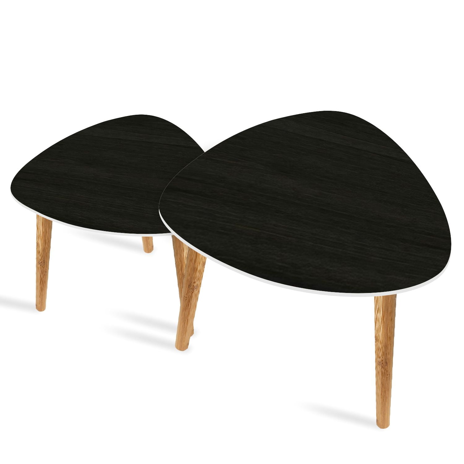 Triangle End Tables Set of 2 seamless texture Wooden striped fiber ...