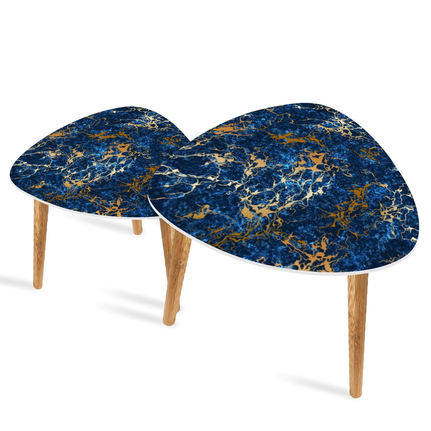 Triangle End Tables Set of 2 seamless textured marble trendy pattern ...