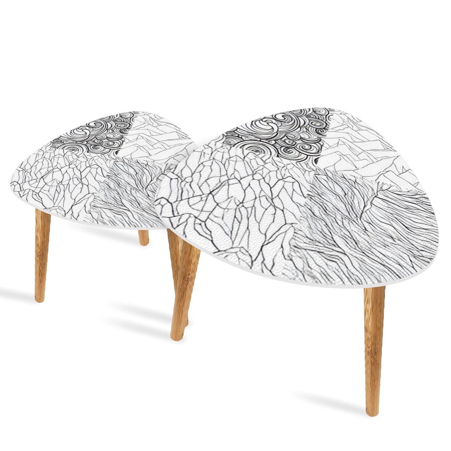 Triangle End Tables Set of 2 set seamless patterns mountains crystal ...