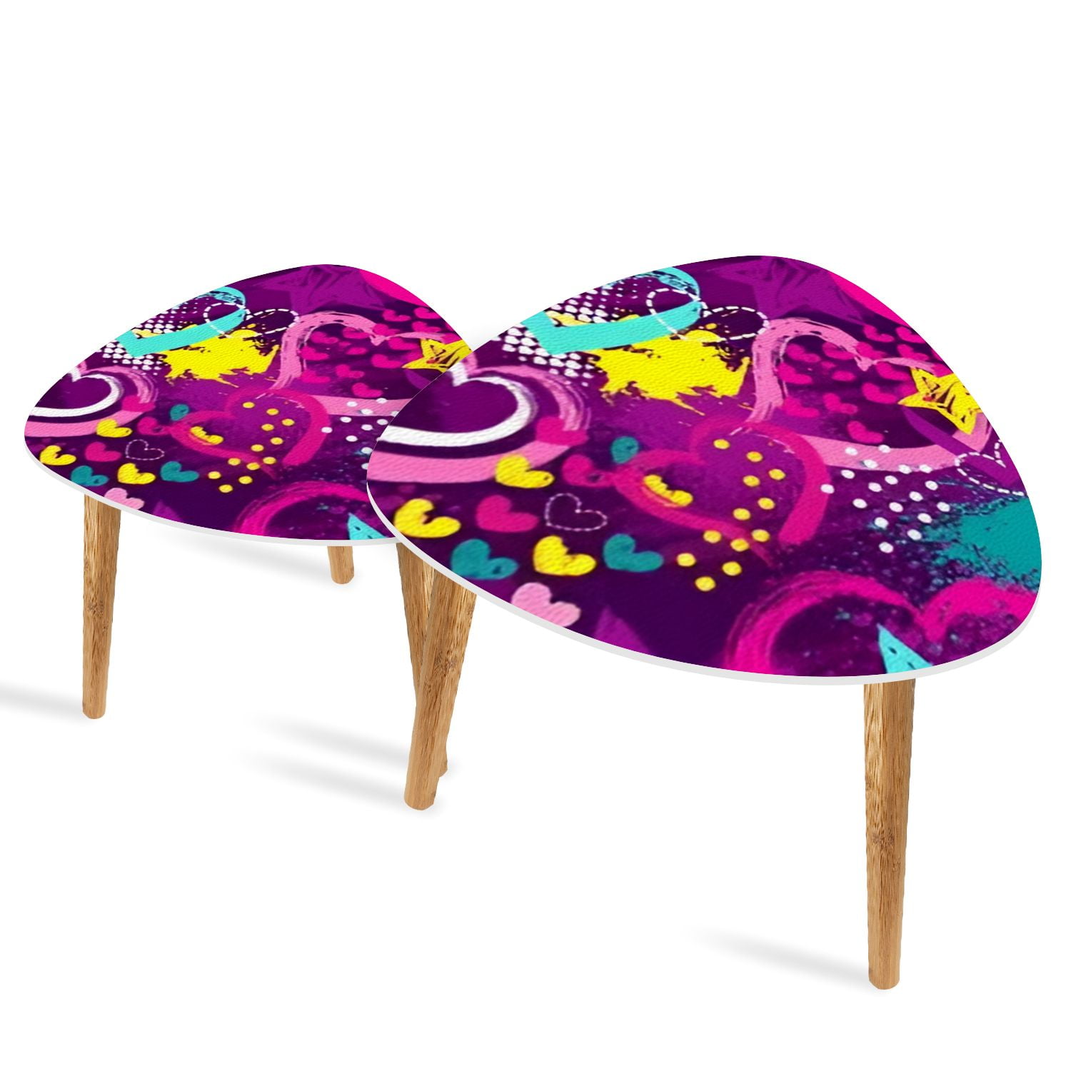 Triangle End Tables Set of 2 Abstract seamless pattern hearts urban ...