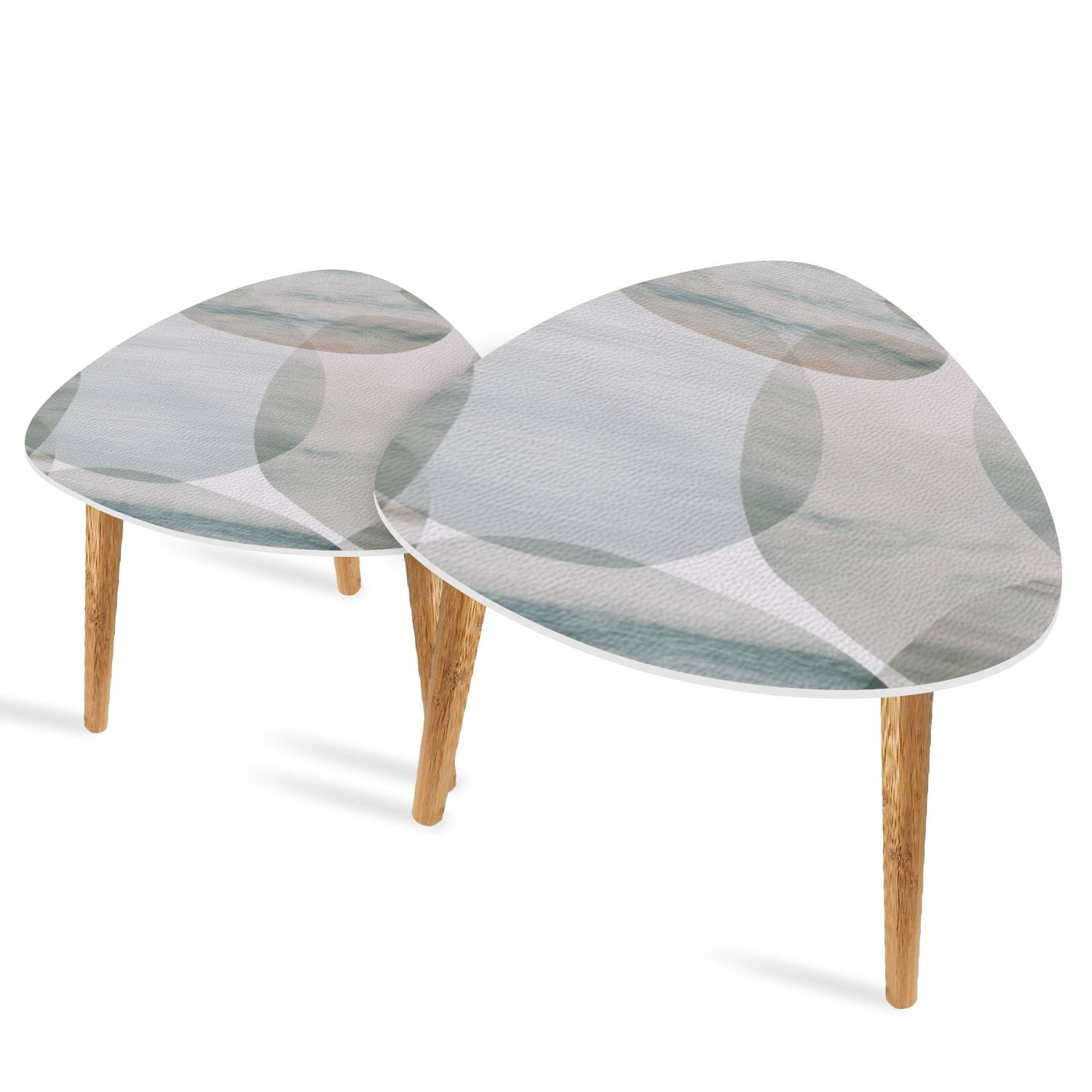 Triangle End Tables Set of 2 Abstract seamless repeating pattern ovals ...