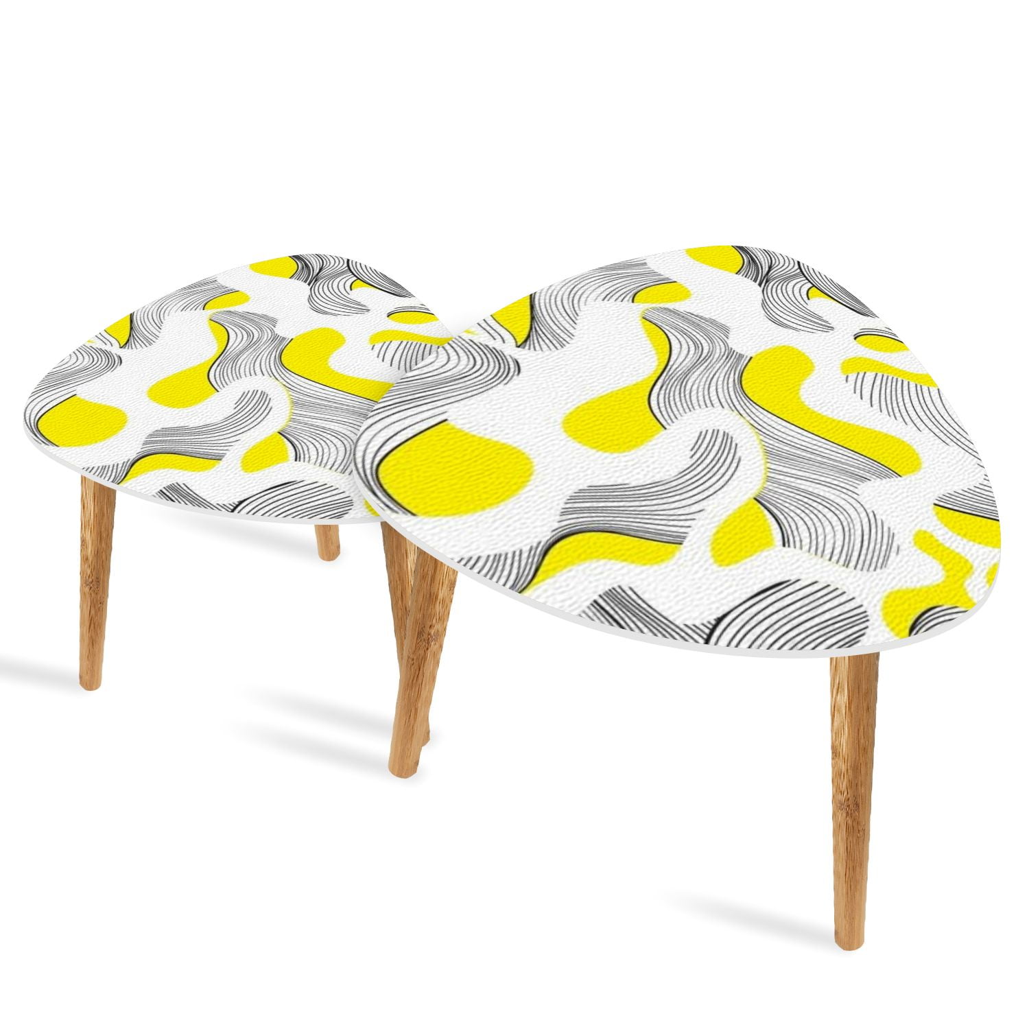 Triangle End Tables Set of 2 Abstract swirl line seamless pattern ...