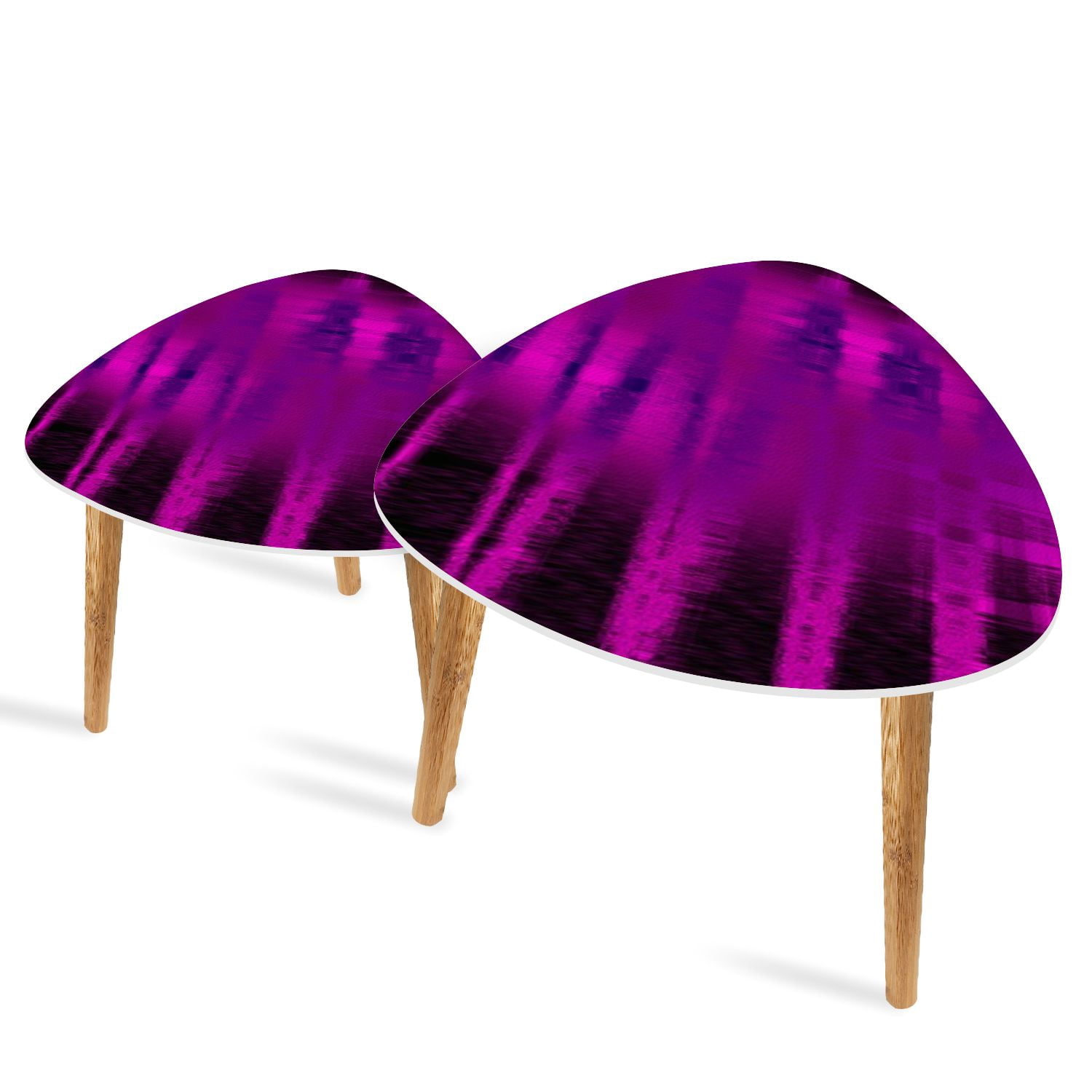 Triangle End Tables Set of 2 An abstract pink black glitch art Small ...