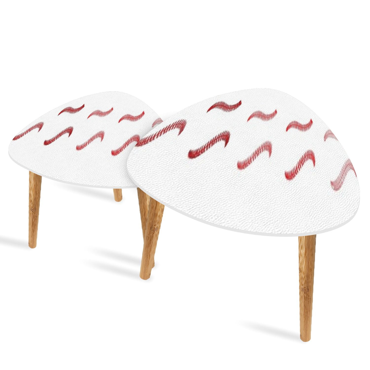 Triangle End Tables Set of 2 Baseball laces set Lace from baseball ...