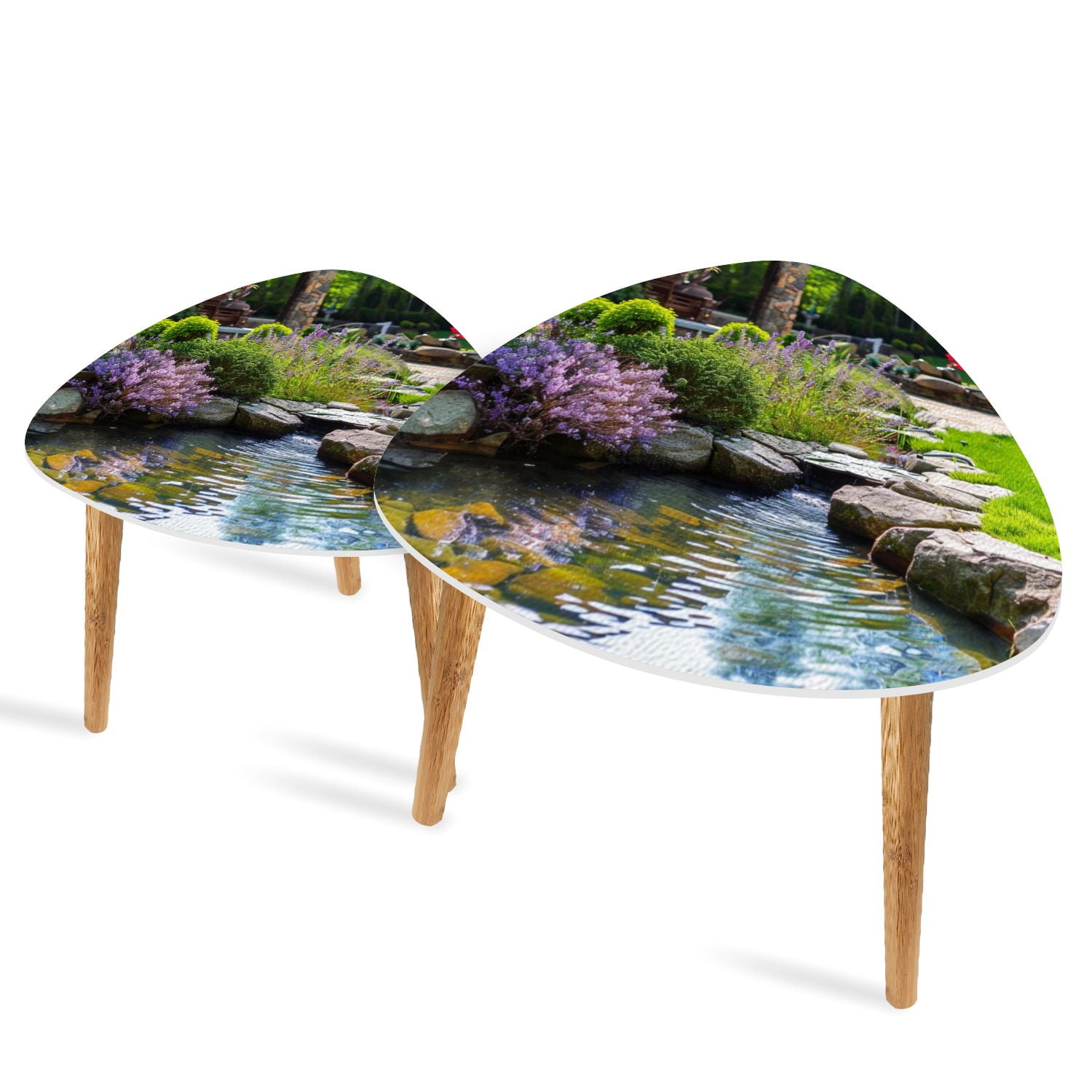 Triangle End Tables Set of 2 Beautiful backyard landscape design View ...