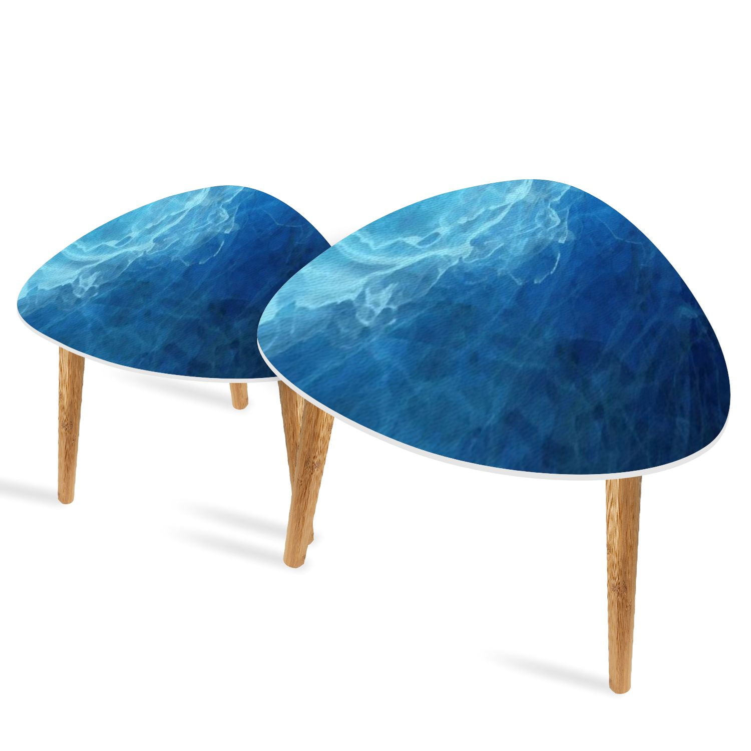 Triangle End Tables Set of 2 Blue sea waves watercolor for cover design ...