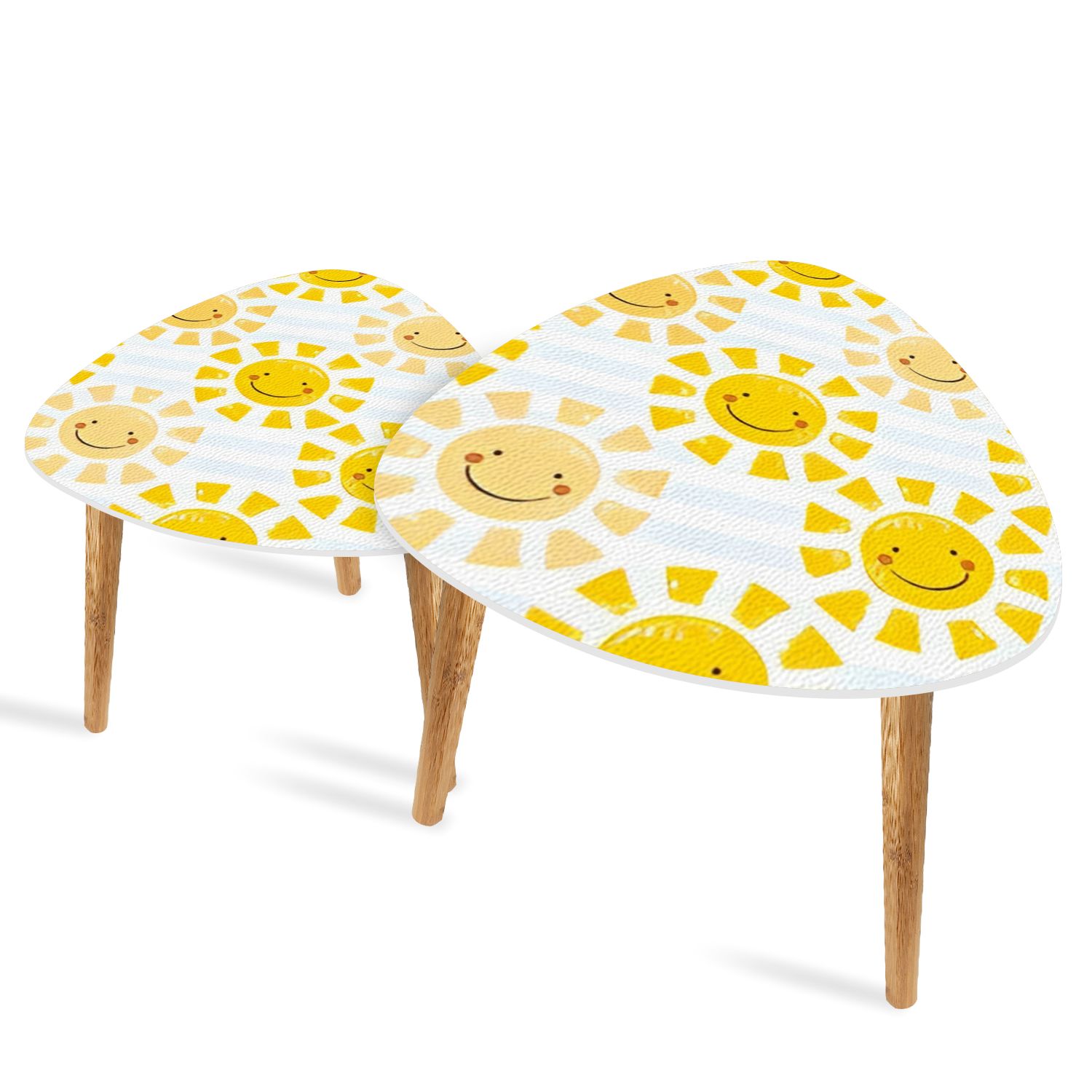 Triangle End Tables Set of 2 Cute Baby Sunshine Seamless Repeat Pattern ...