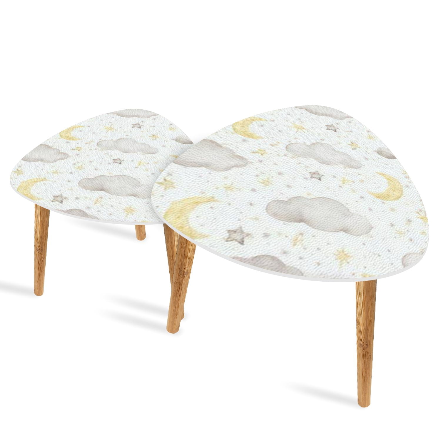 Triangle End Tables Set of 2 Cute seamless pattern clouds moon stars ...