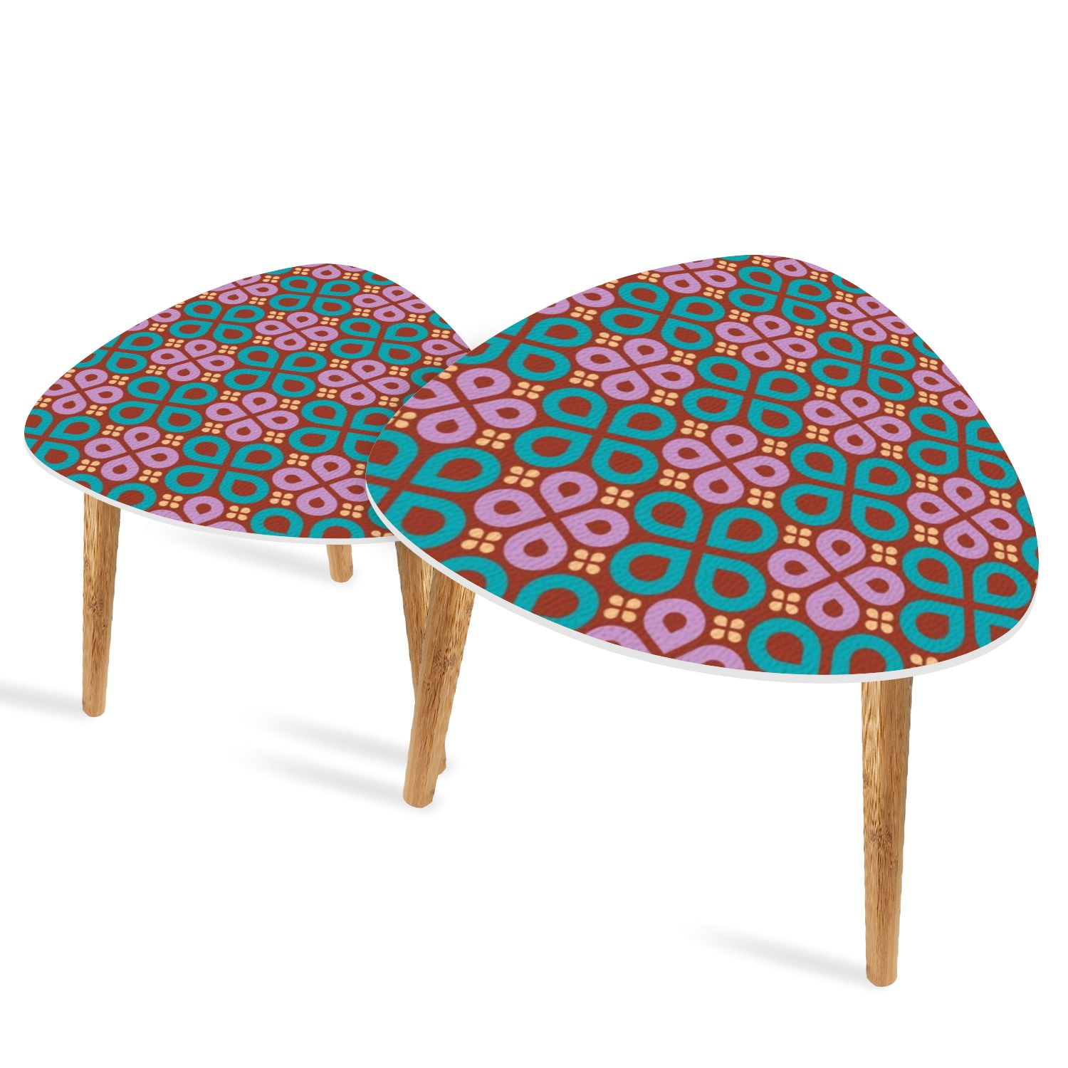 Triangle End Tables Set of 2 Floral drops geometric seamless pattern ...