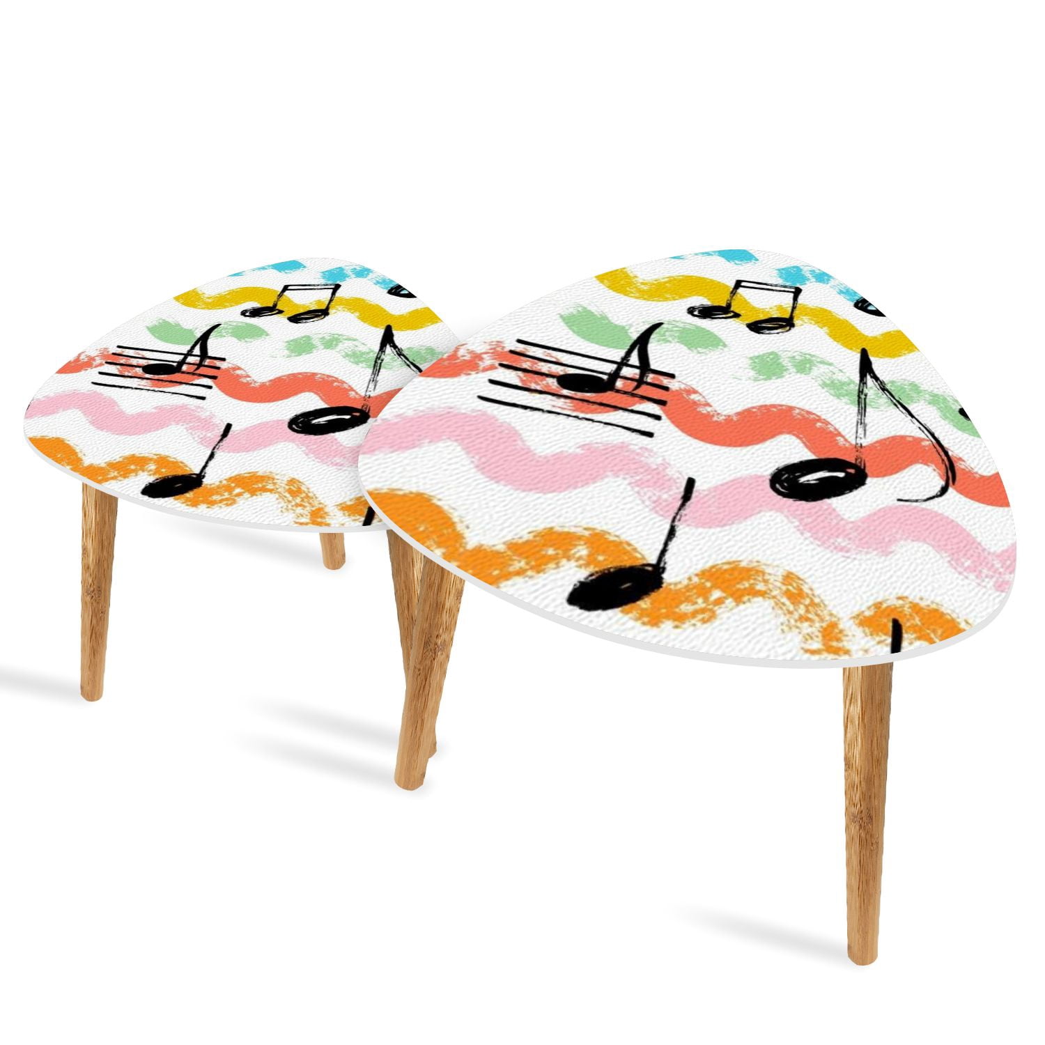 Triangle End Tables Set of 2 Hand drawn music notes seamless pattern ...