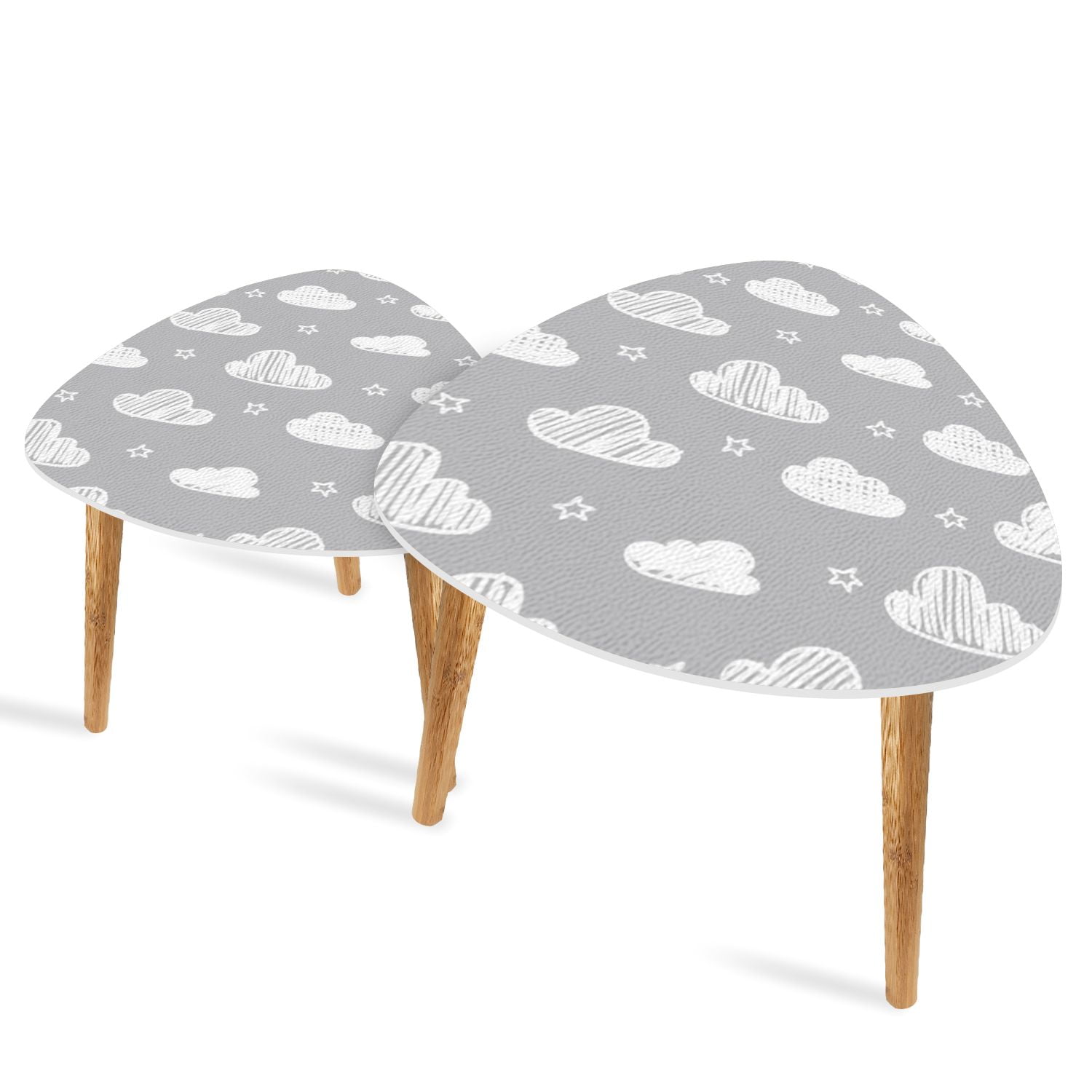 Triangle End Tables Set of 2 Hand drawn seamless pattern cute clouds ...