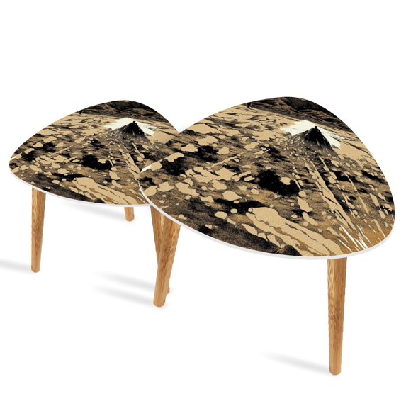 Triangle End Tables Set of 2 Hidden Mine Revealed Western Sunrise ...