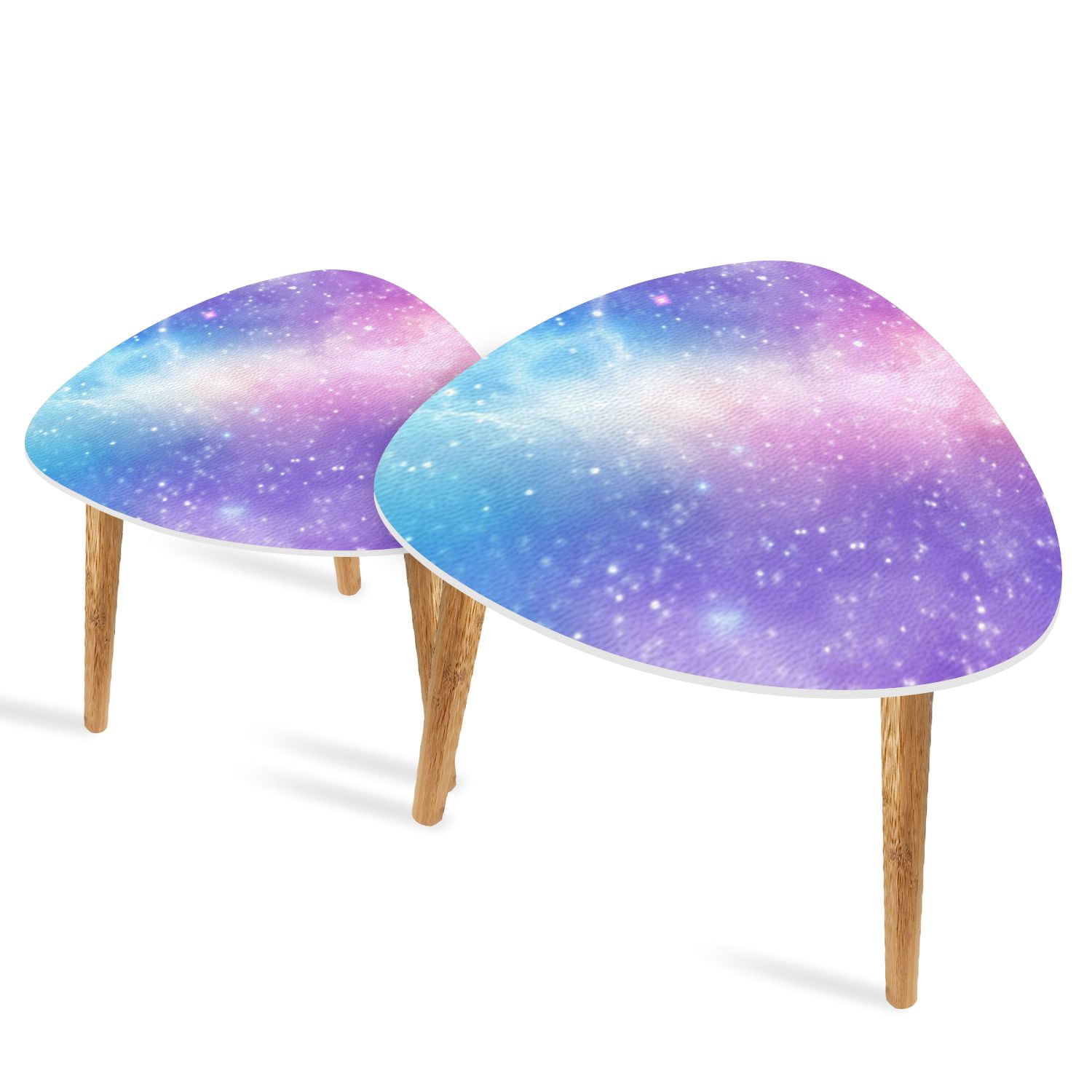 Triangle End Tables Set of 2 Illustration galaxy fantasy pastel color ...