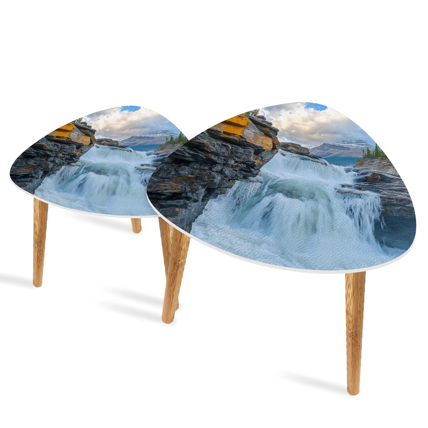 Triangle End Tables Set of 2 Jasper National Park Alberta Canada Small ...