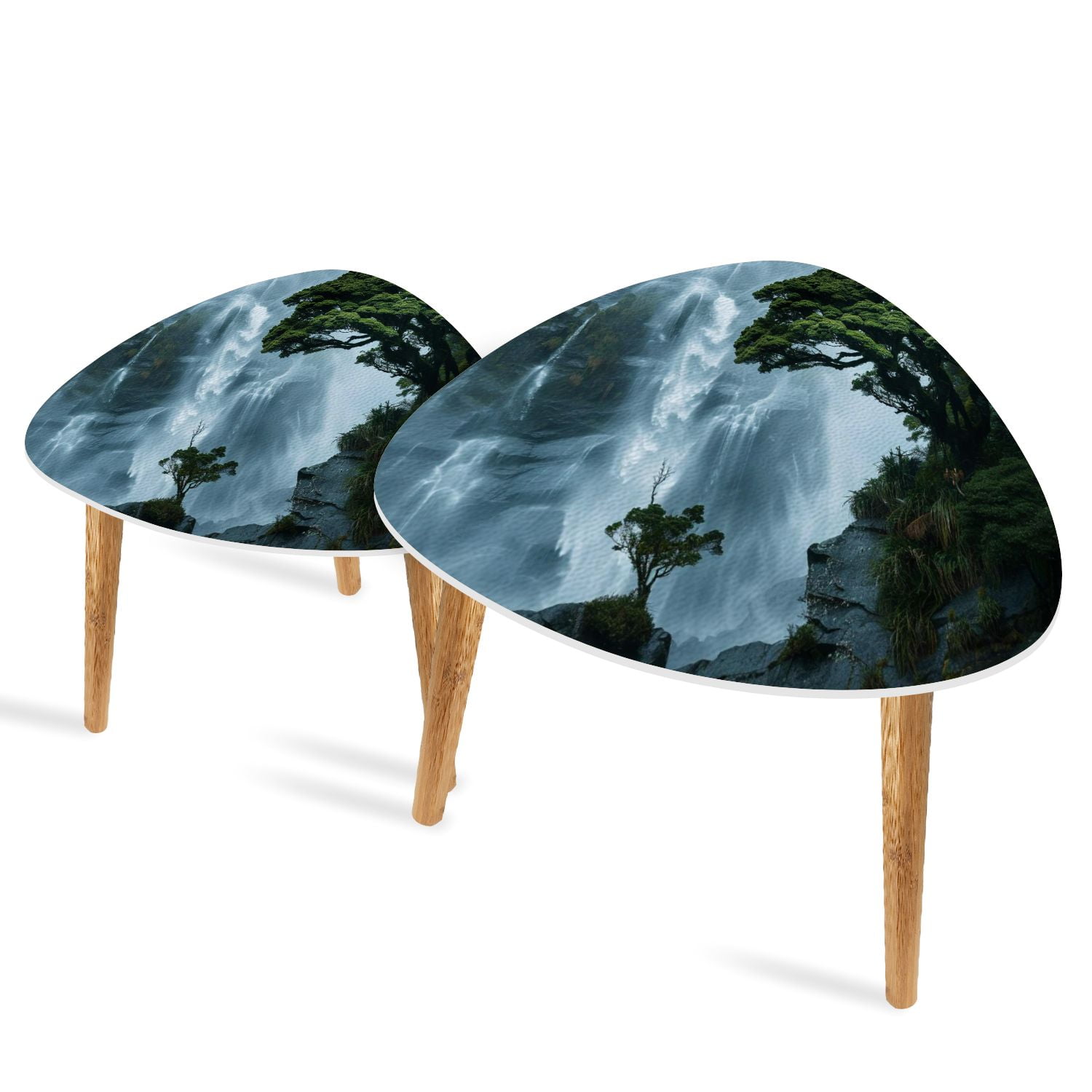 Triangle End Tables Set of 2 Lady Bowen Falls Milford Sound Southern ...