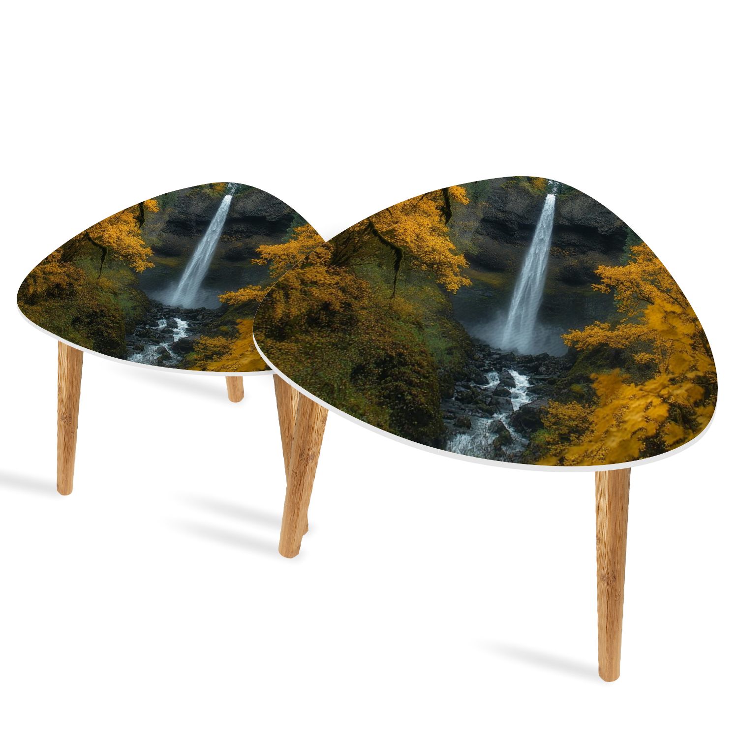 Triangle End Tables Set of 2 Latourell Falls Columbia Gorge Oreron ...