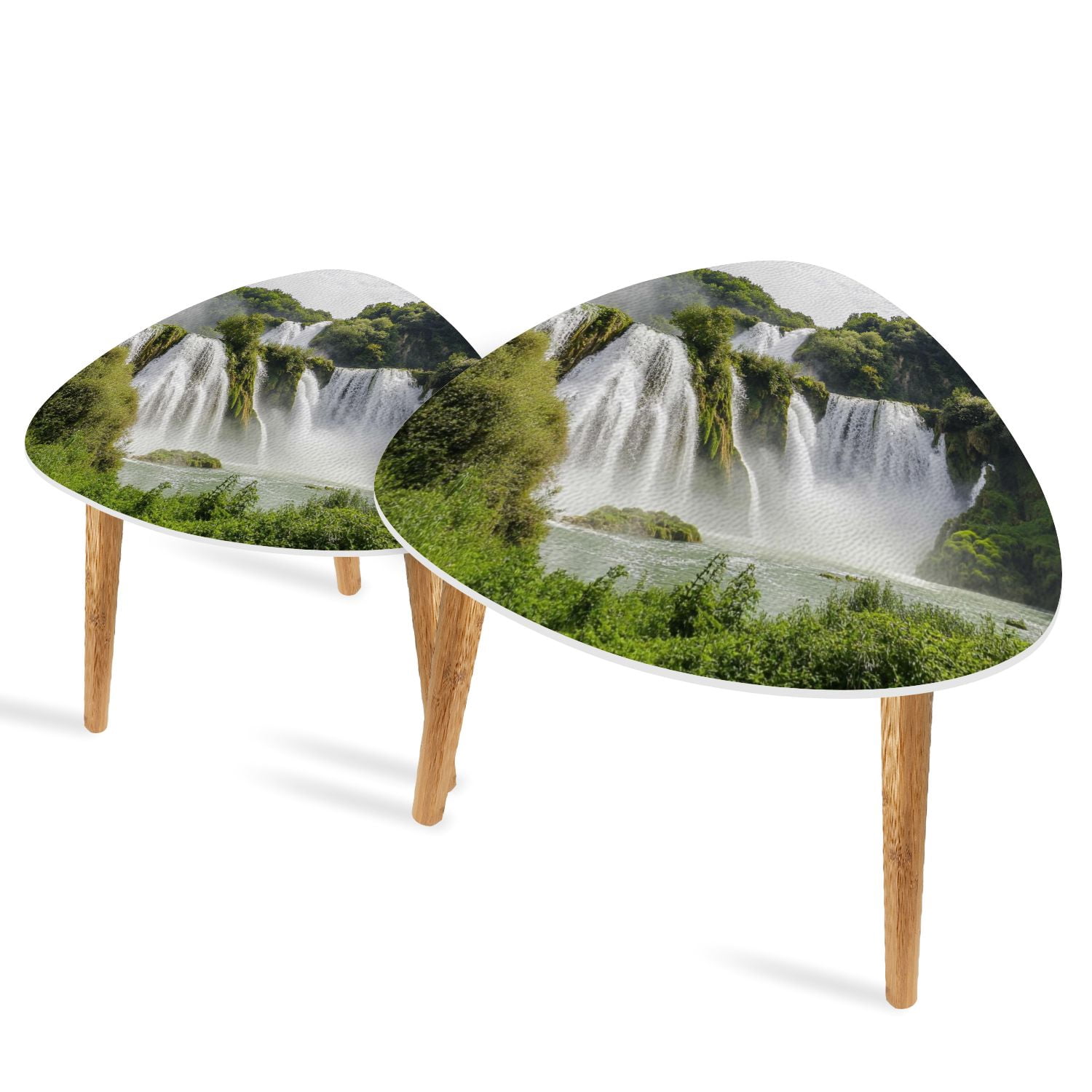 Triangle End Tables Set of 2 Marmore waterfall Umbria region Italy ...