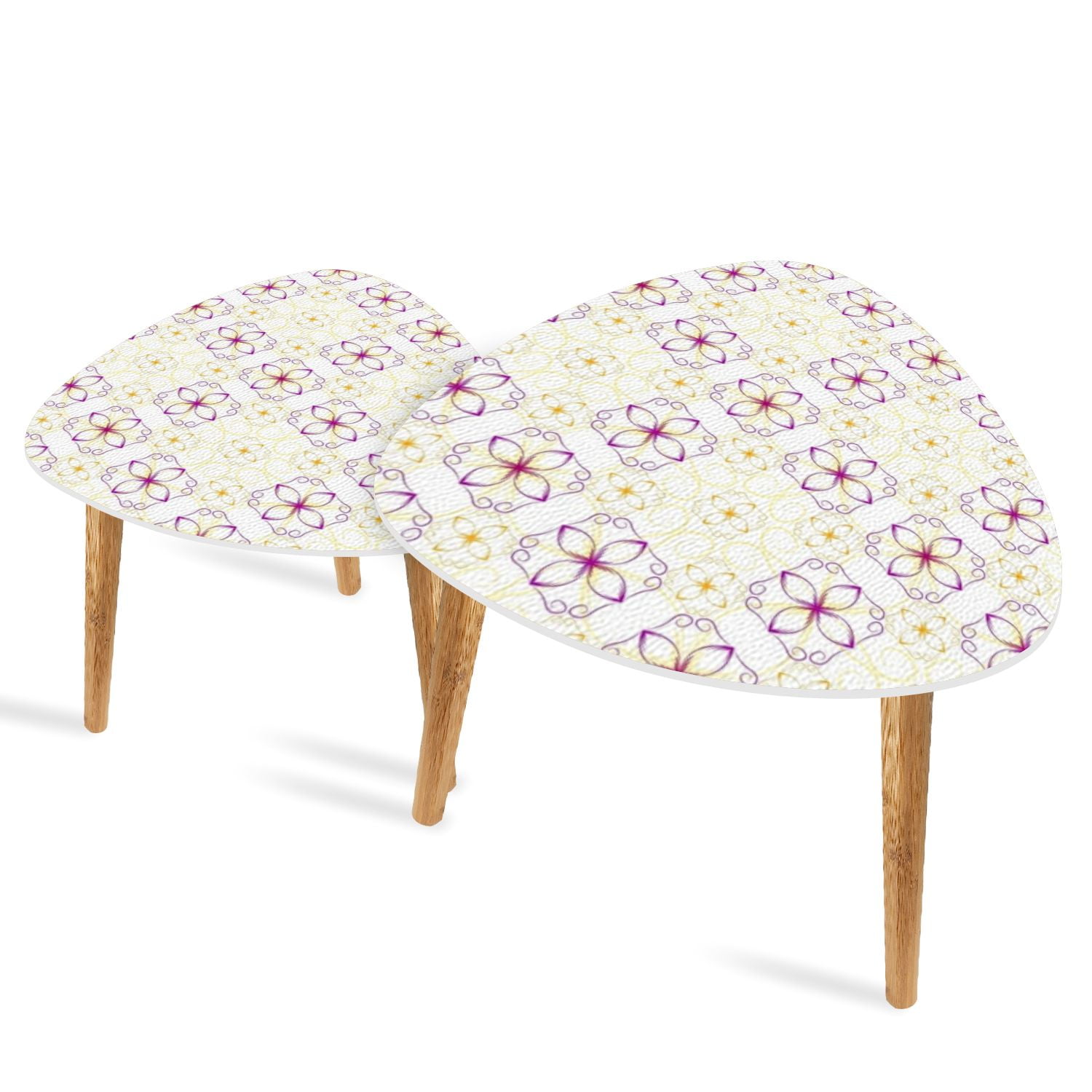 Triangle End Tables Set of 2 Modern art deco geometric floral seamless ...
