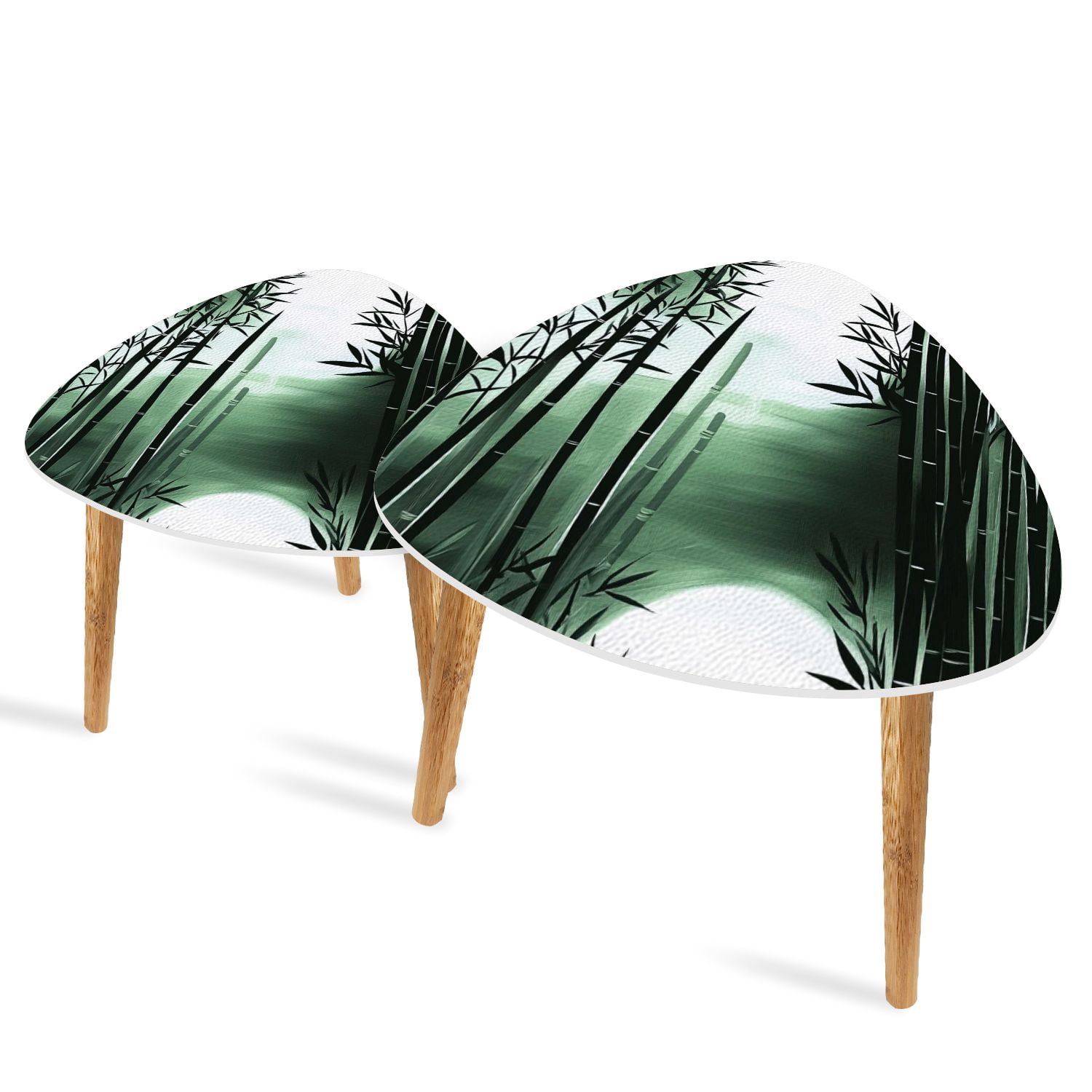 Triangle End Tables Set of 2 Mystical Bamboo Forest by Moonlight Ink ...