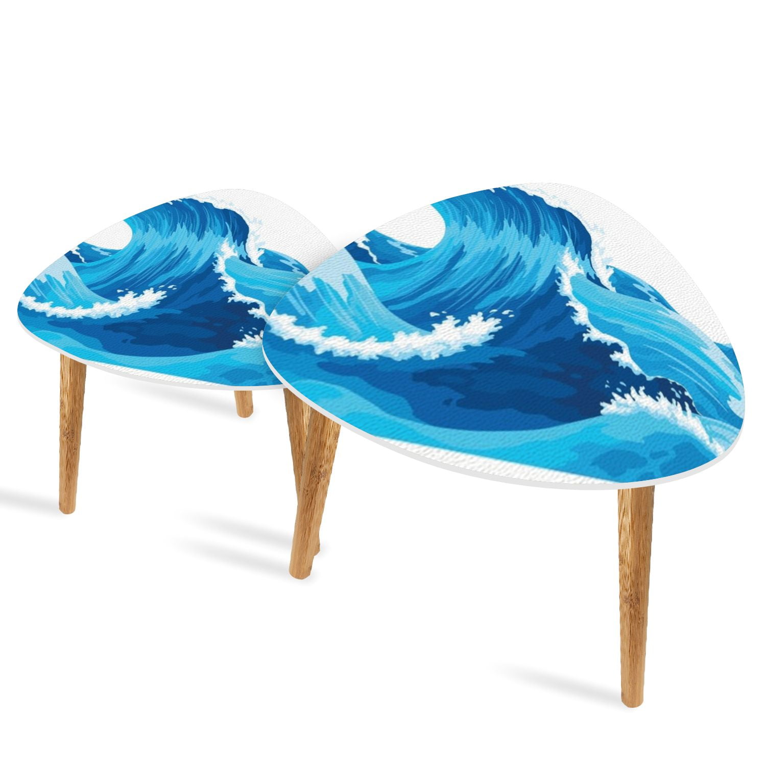 Triangle End Tables Set of 2 Ocean waves splash water marine sea storm ...