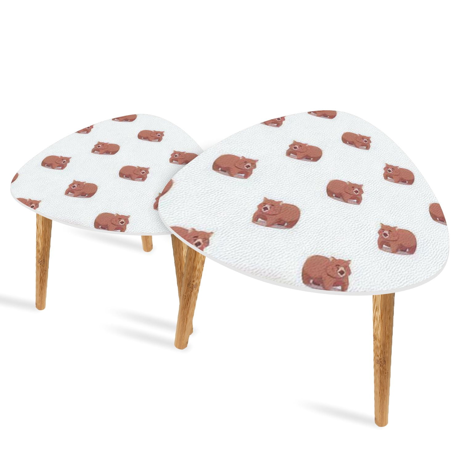 Triangle End Tables Set of 2 Print cute Australian wombat Seamless ...