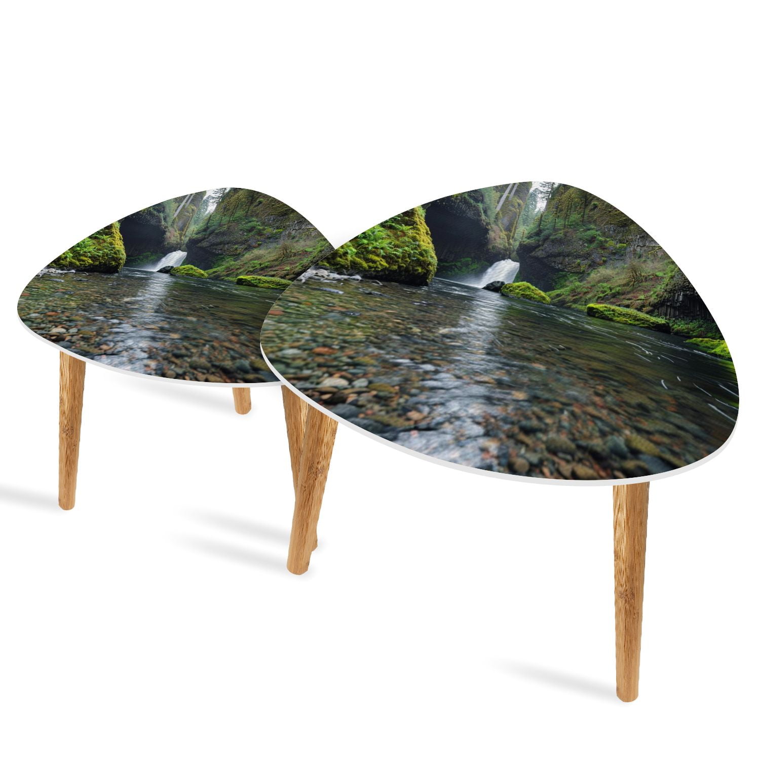 Triangle End Tables Set of 2 Punch Bowl Falls Greenery Eagle Creek ...