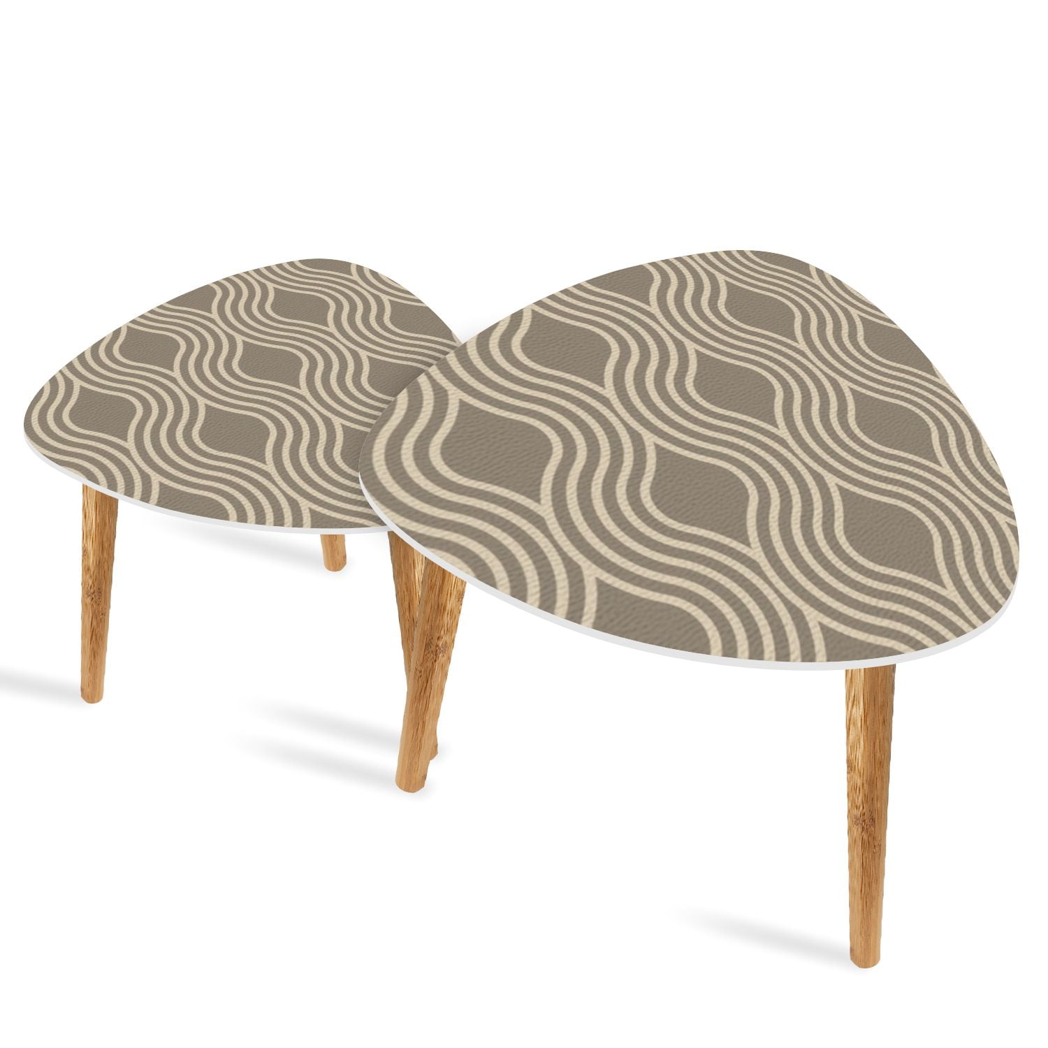 Triangle End Tables Set of 2 Seamless Geometric pattern Brown seamless ...