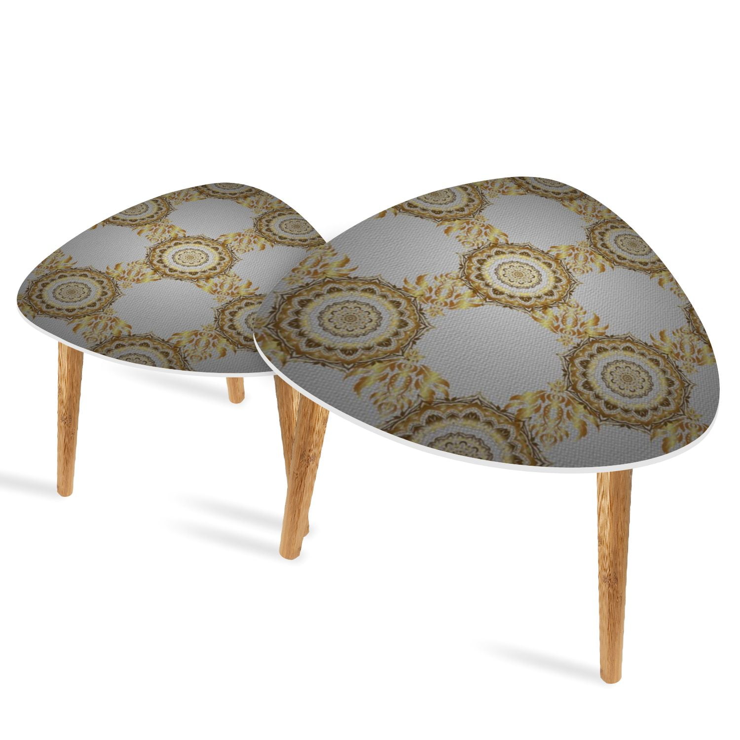 Triangle End Tables Set of 2 Seamless classic golden pattern ...