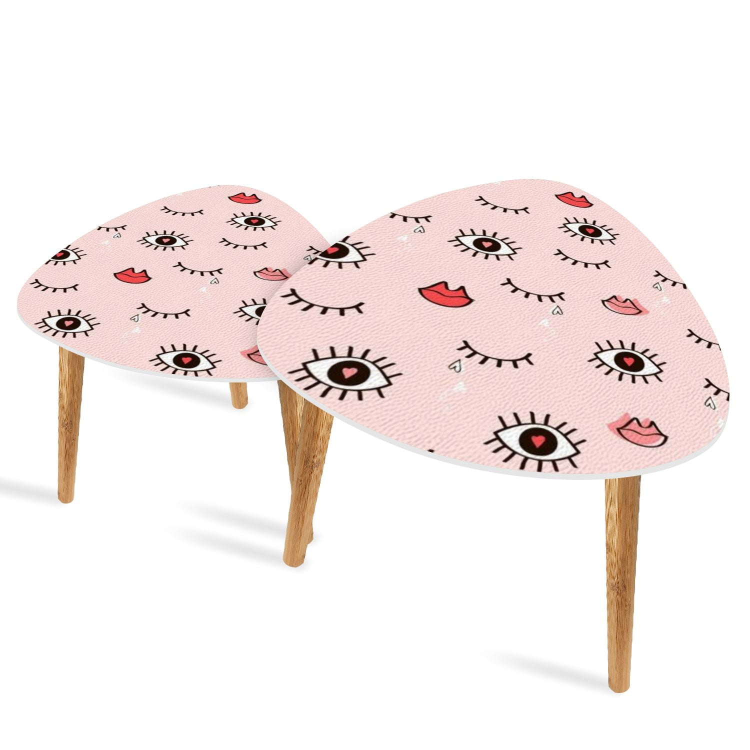 Triangle End Tables Set of 2 Seamless fashionable pattern open closed ...