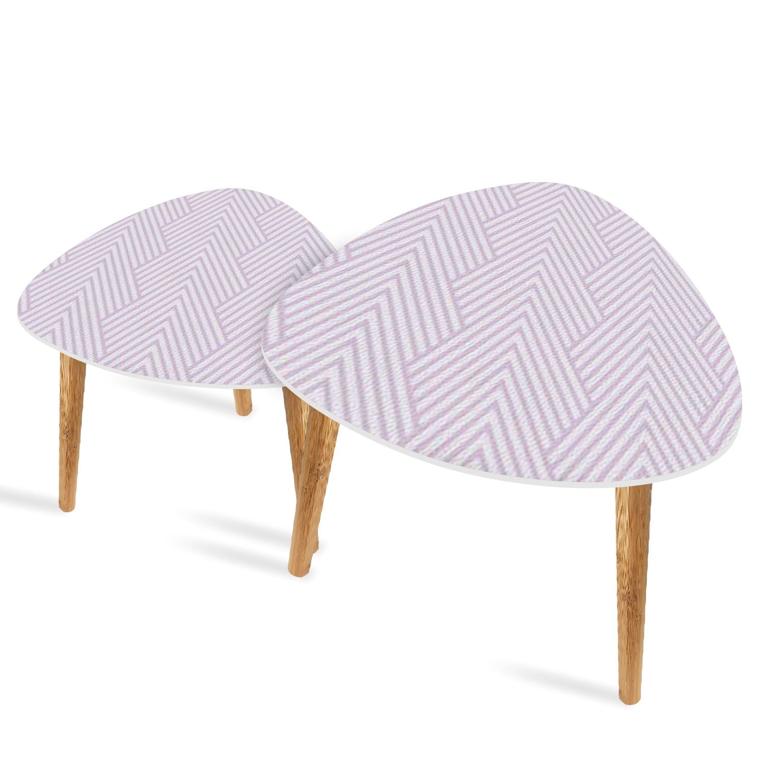 Triangle End Tables Set of 2 Seamless lavender purple art optical ...