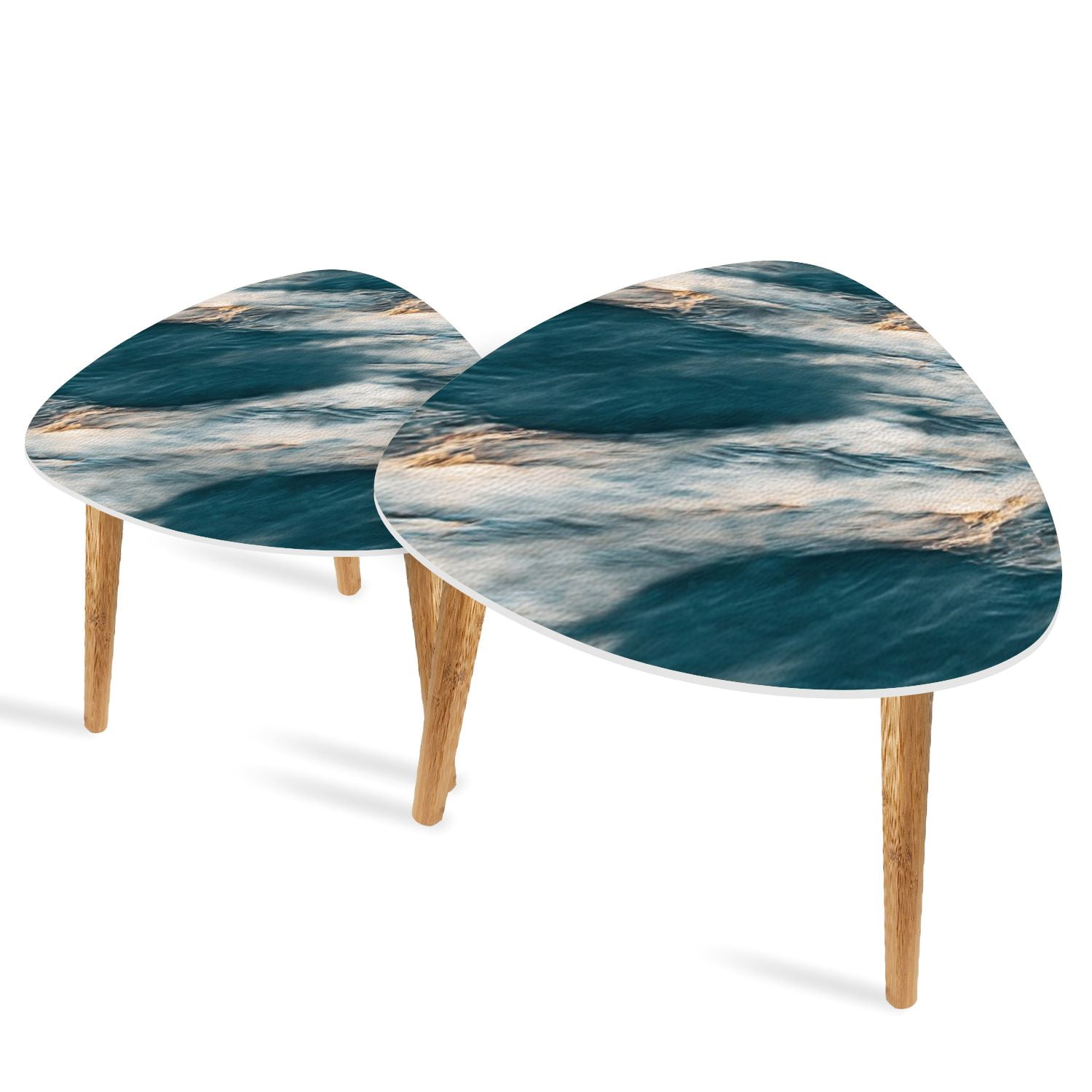 Triangle End Tables Set of 2 Seamless pattern created from ocean ...
