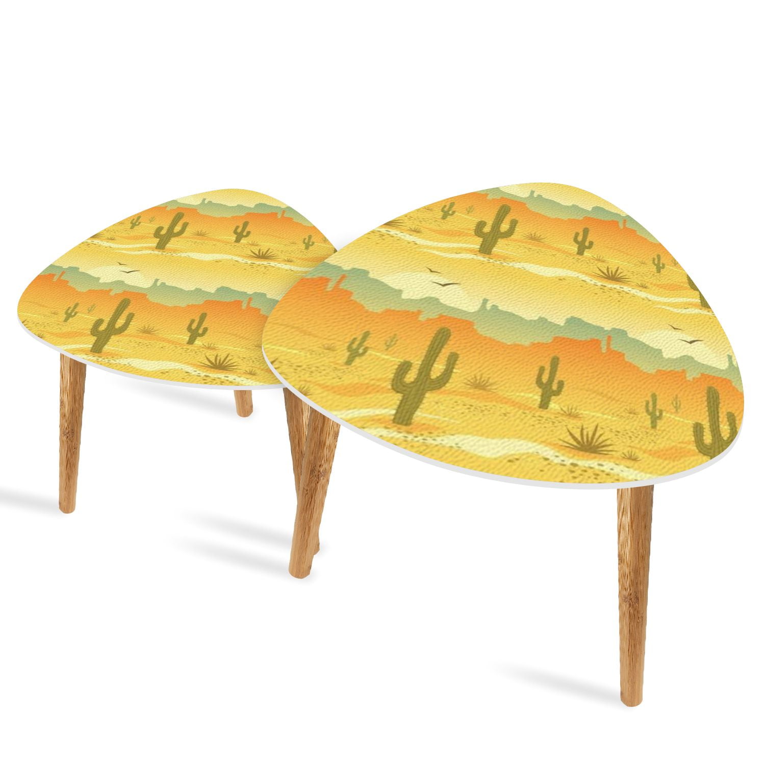 Triangle End Tables Set of 2 Seamless pattern desert landscape Small ...