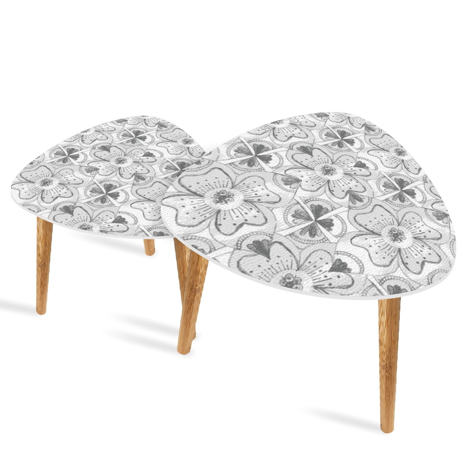 Triangle End Tables Set of 2 Seamless texture endless floral pattern ...