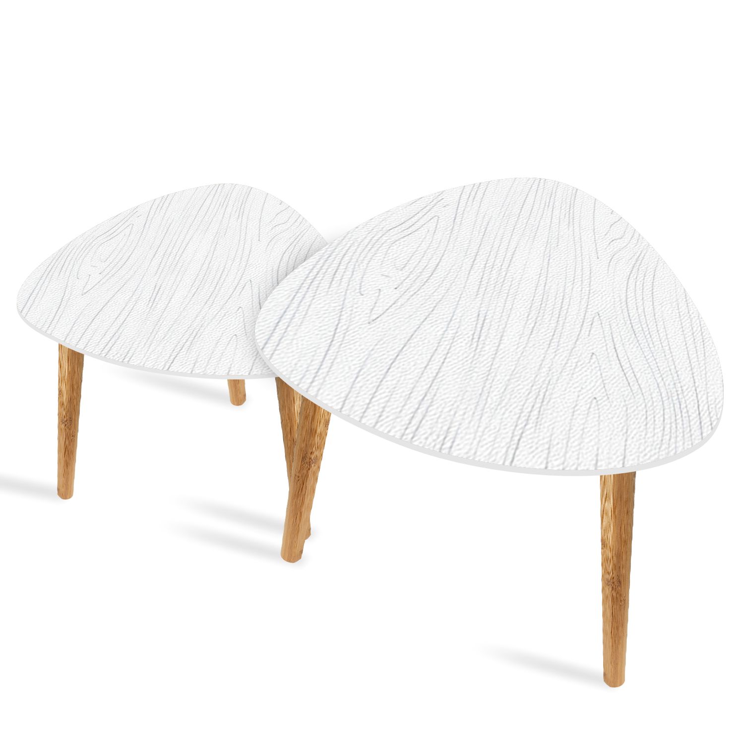 Triangle End Tables Set of 2 Seamless wooden pattern Wood grain texture ...