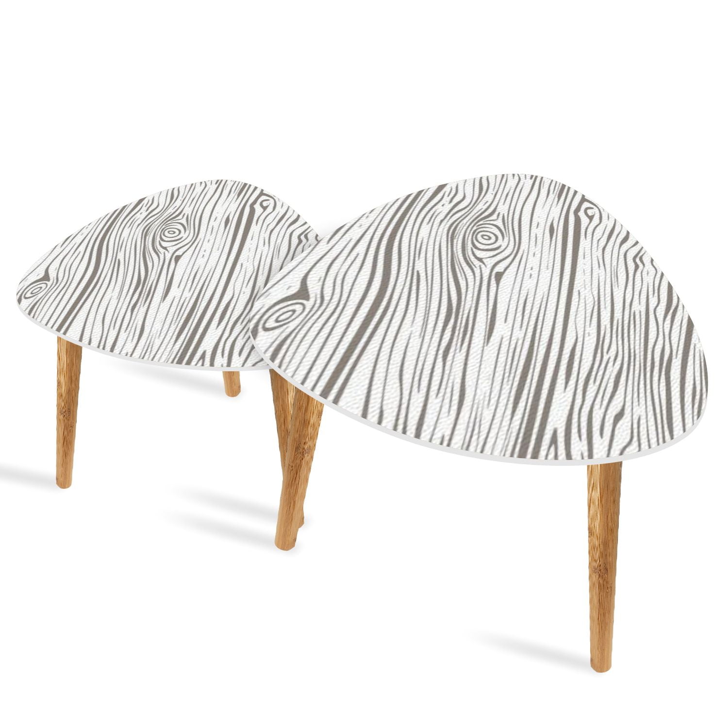 Triangle End Tables Set of 2 Seamless wooden pattern Wood grain texture ...