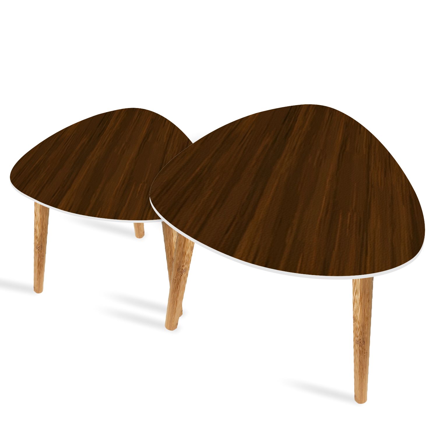 Triangle End Tables Set of 2 Seamless wooden striped fiber textured ...