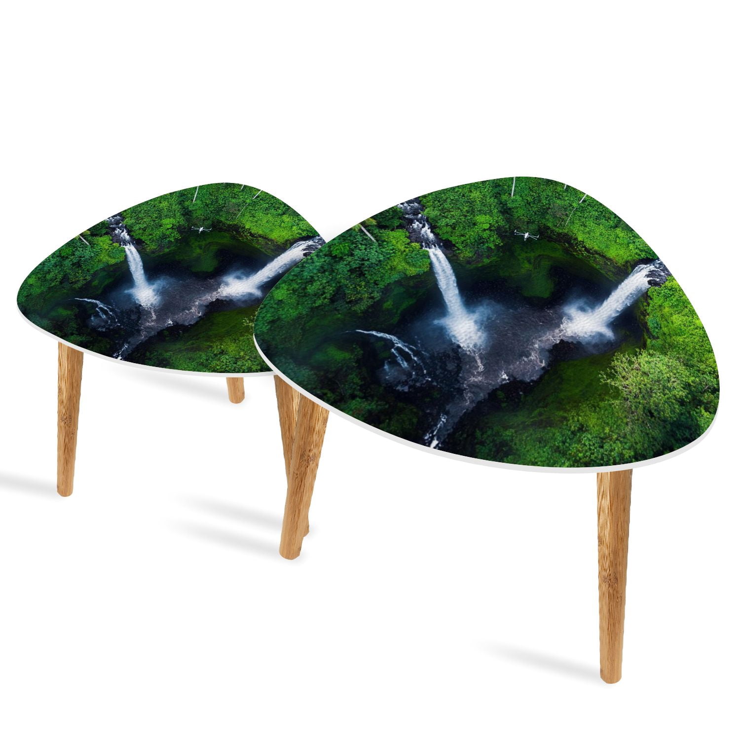 Triangle End Tables Set of 2 Sekumpul waterfalls Bali Indonesia Small ...