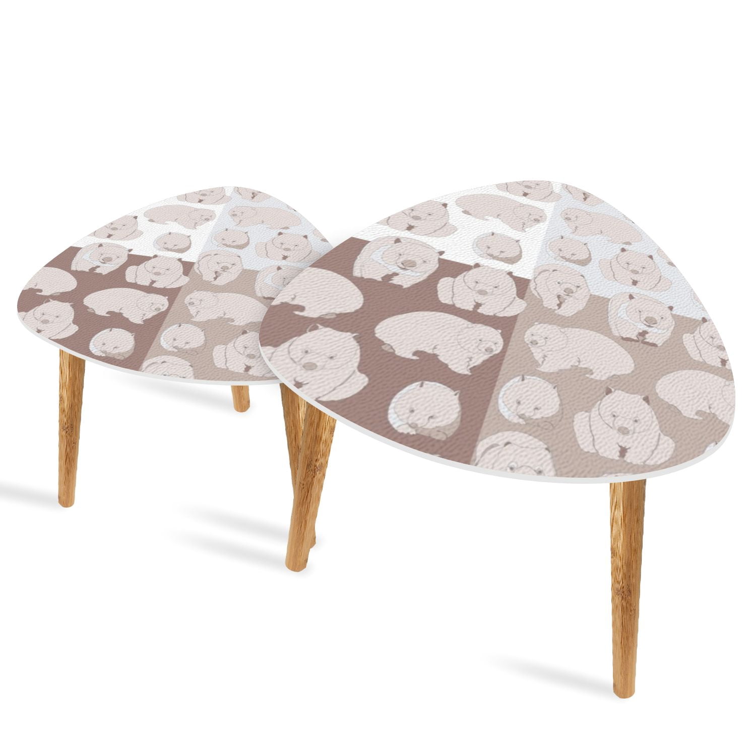 Triangle End Tables Set of 2 Set four seamless patterns cute wombats ...