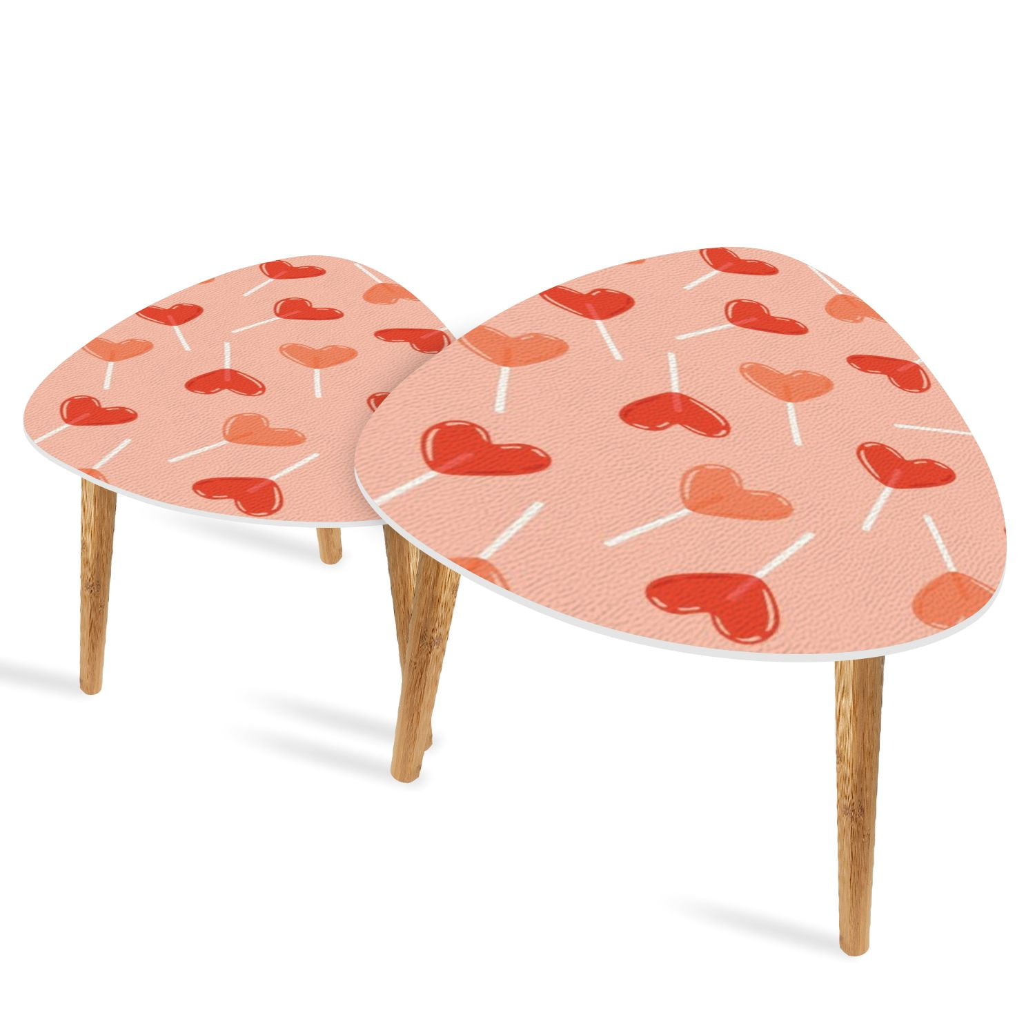 Triangle End Tables Set of 2 Sweet Seamless Heart Shaped Lollipop Candy ...