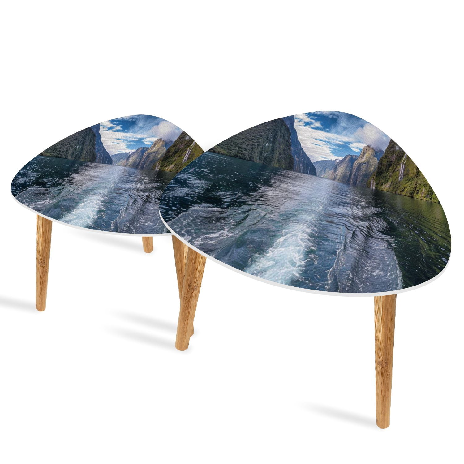 Triangle End Tables Set of 2 Travel tourist destination landscape ...