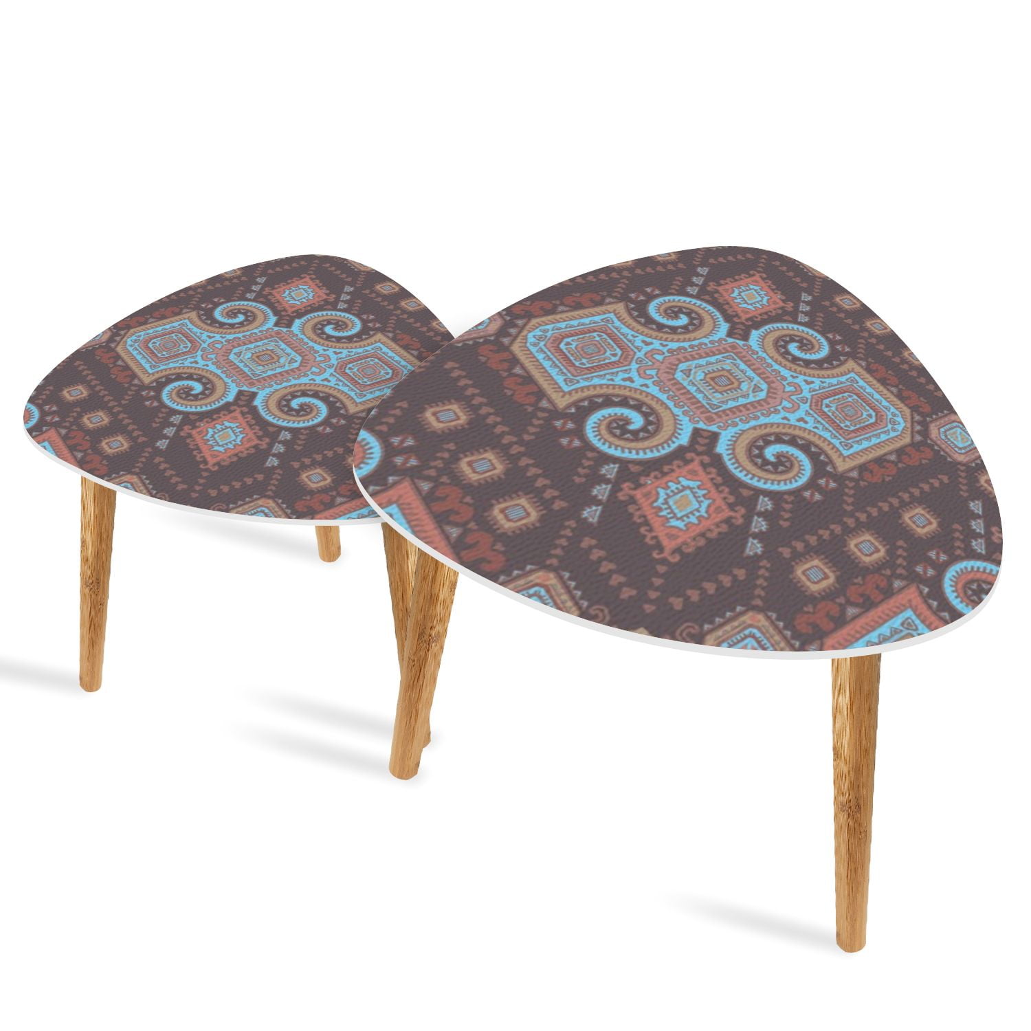 Triangle End Tables Set of 2 Tribal Mexican vintage ethnic seamless ...